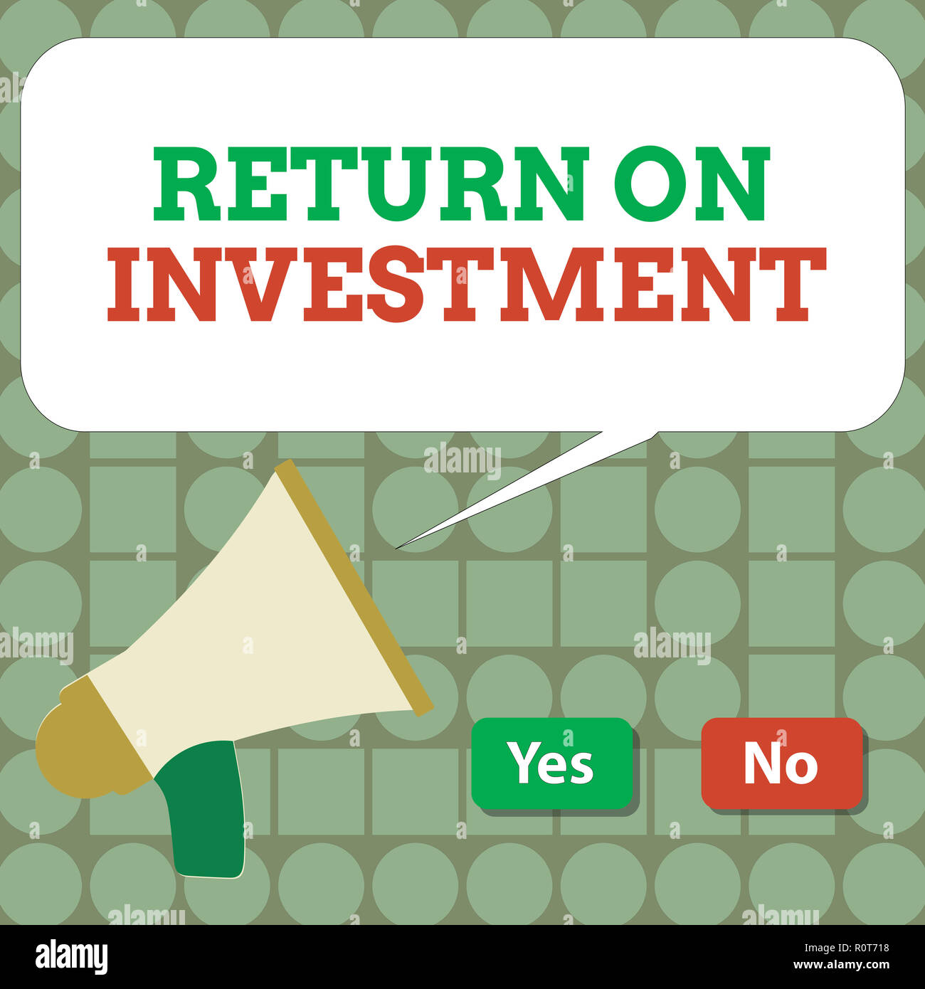 Text sign showing Return On Investment. Conceptual photo Ratio between ...
