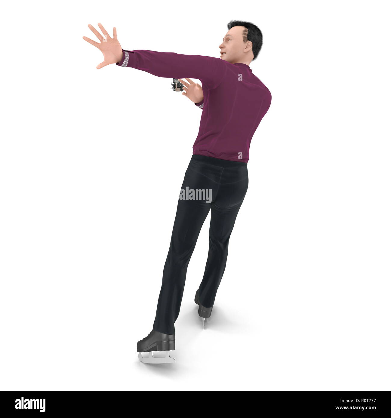 Figure skater on white. 3D illustration Stock Photo - Alamy