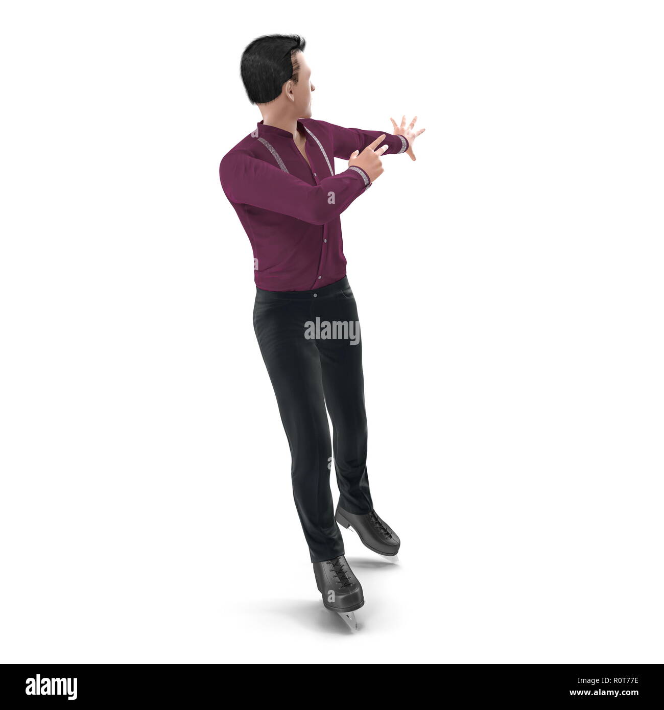 Figure skater on white. 3D illustration Stock Photo - Alamy