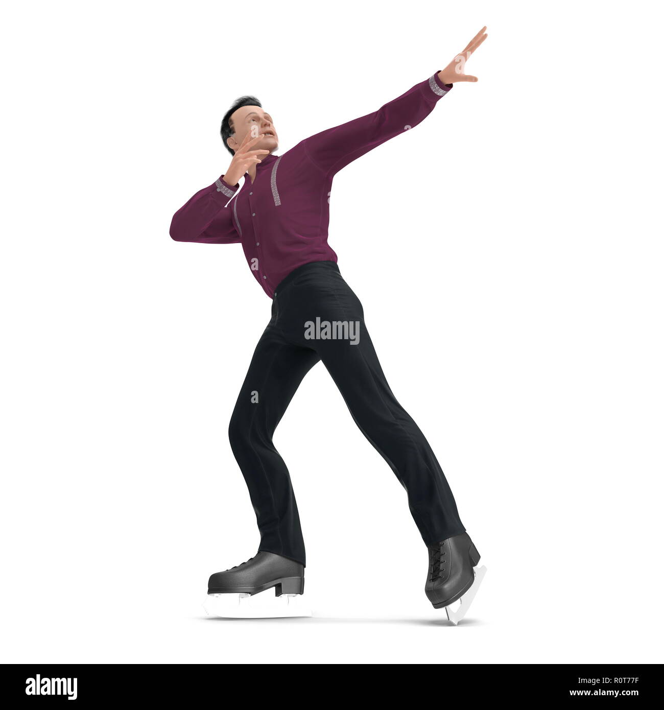 Figure skater on white. 3D illustration Stock Photo - Alamy
