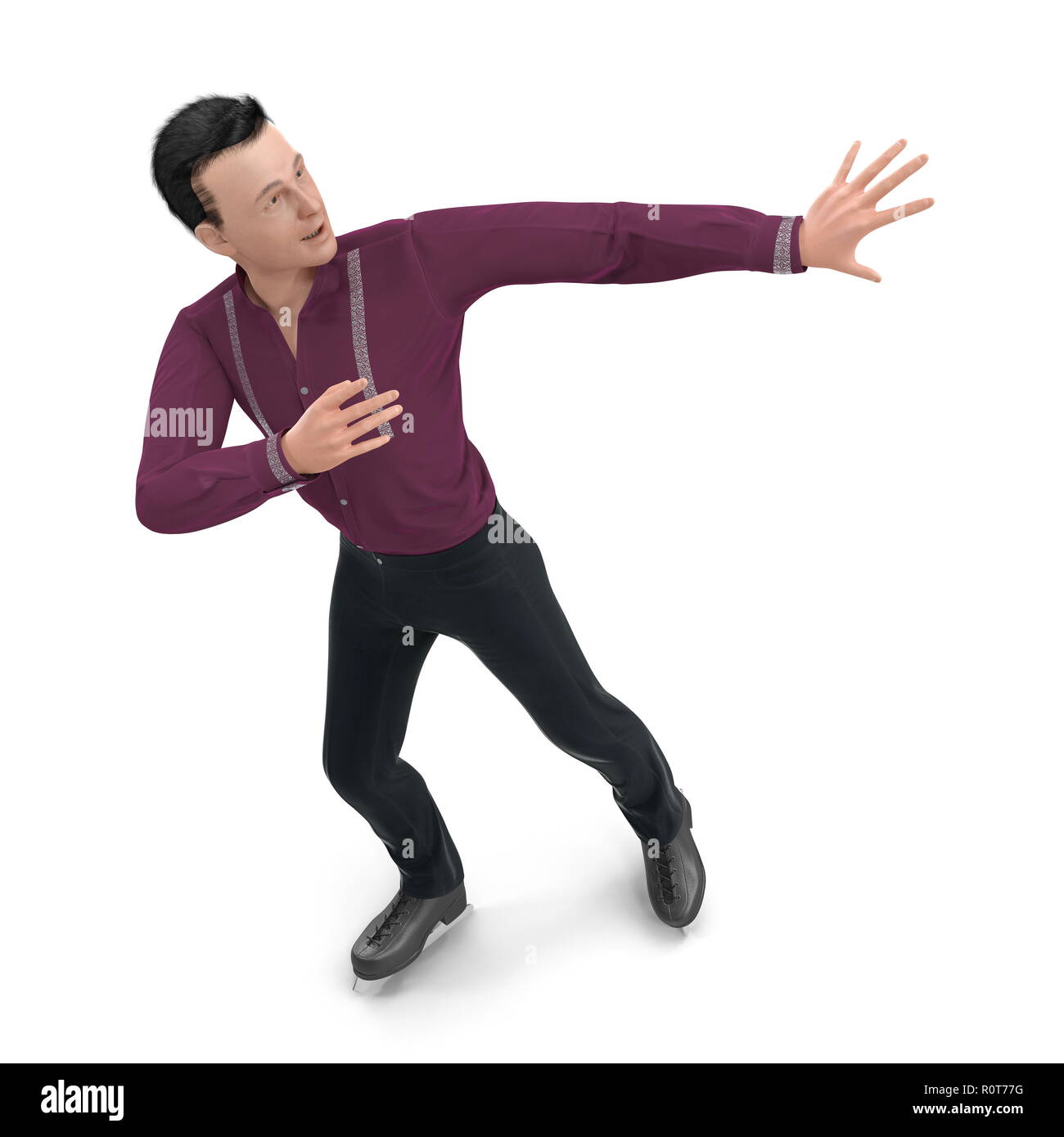 Figure skater on white. 3D illustration Stock Photo - Alamy