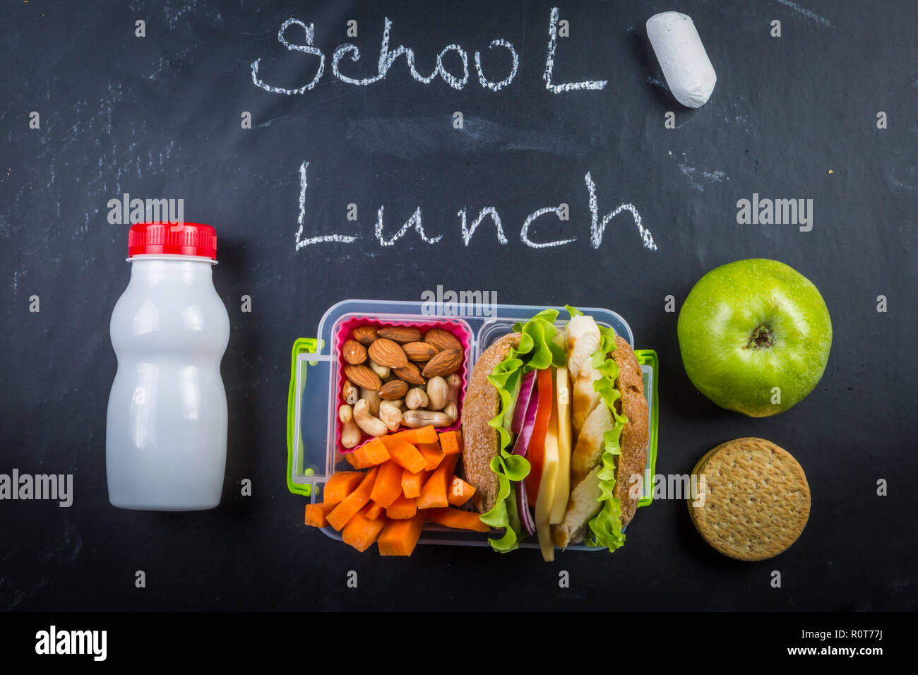 Fresh healthy school lunch Stock Photo - Alamy