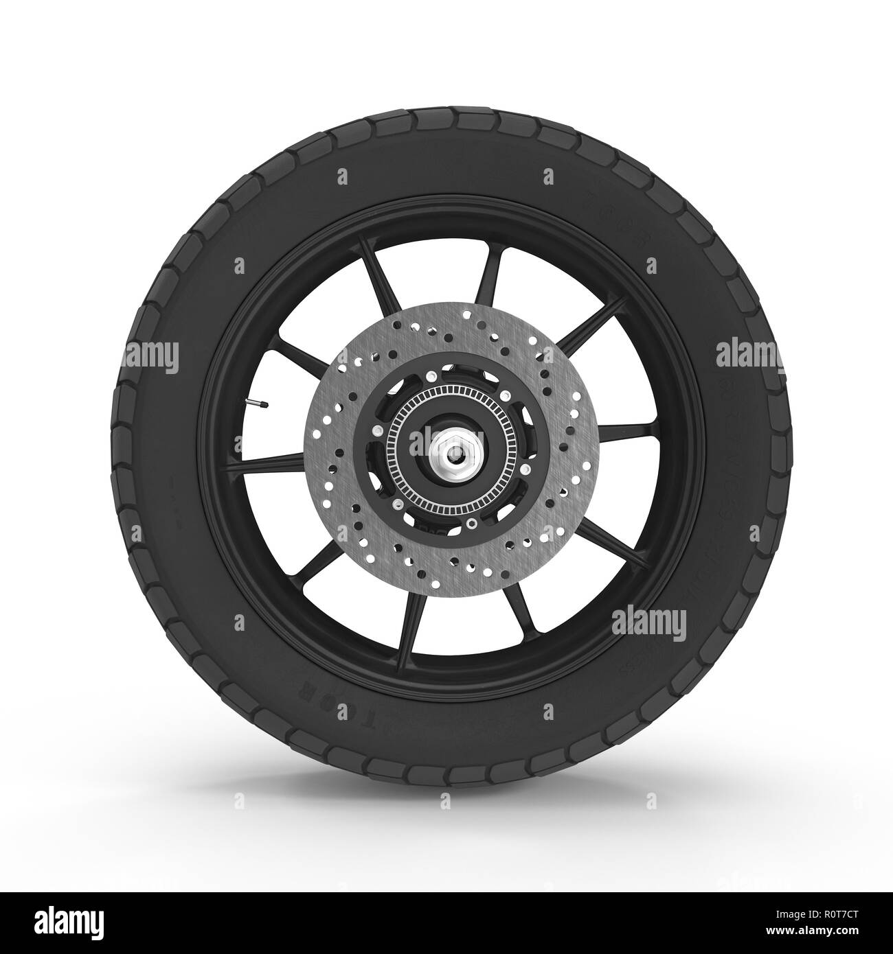 Motorcycle Back Wheel on white. 3D illustration Stock Photo - Alamy