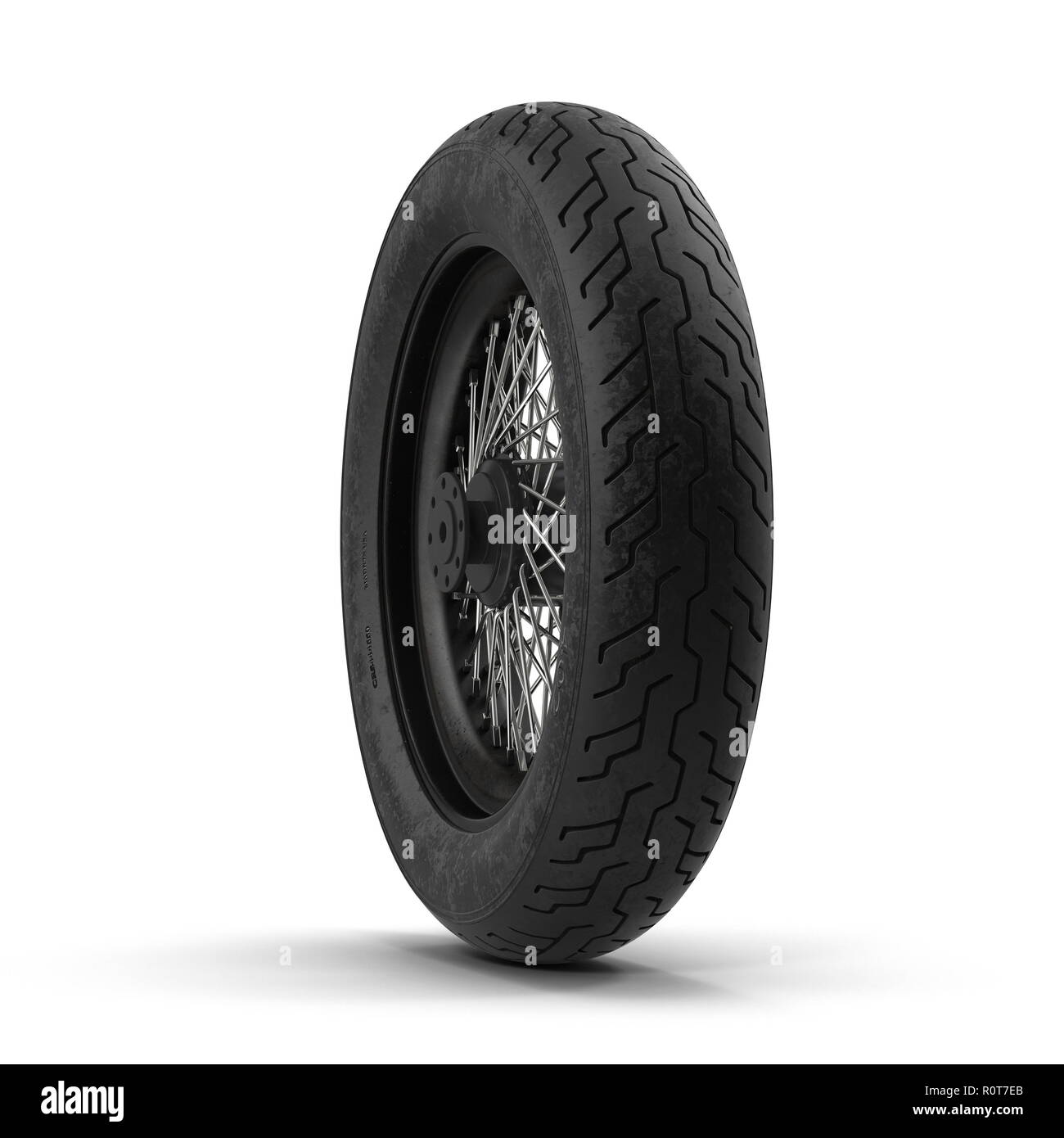 Motorcycle Back Wheel on white. 3D illustration Stock Photo - Alamy