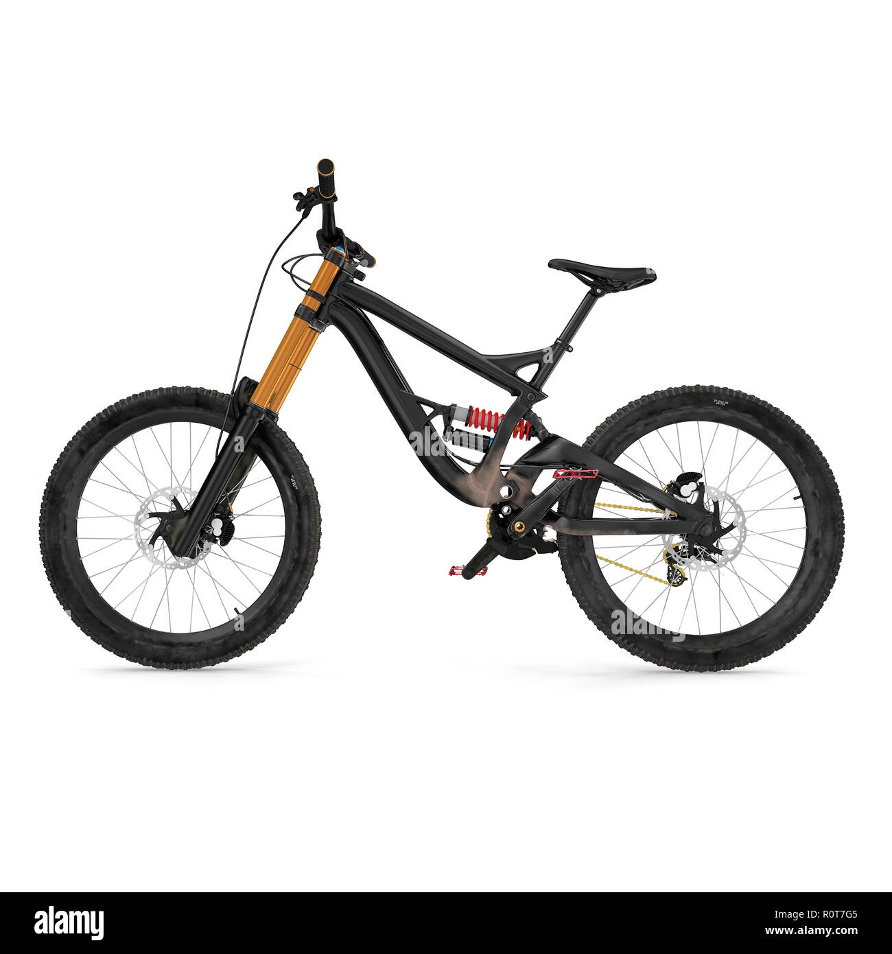 Mountain bicycle bike isolated on white. Side view. 3D illustration ...