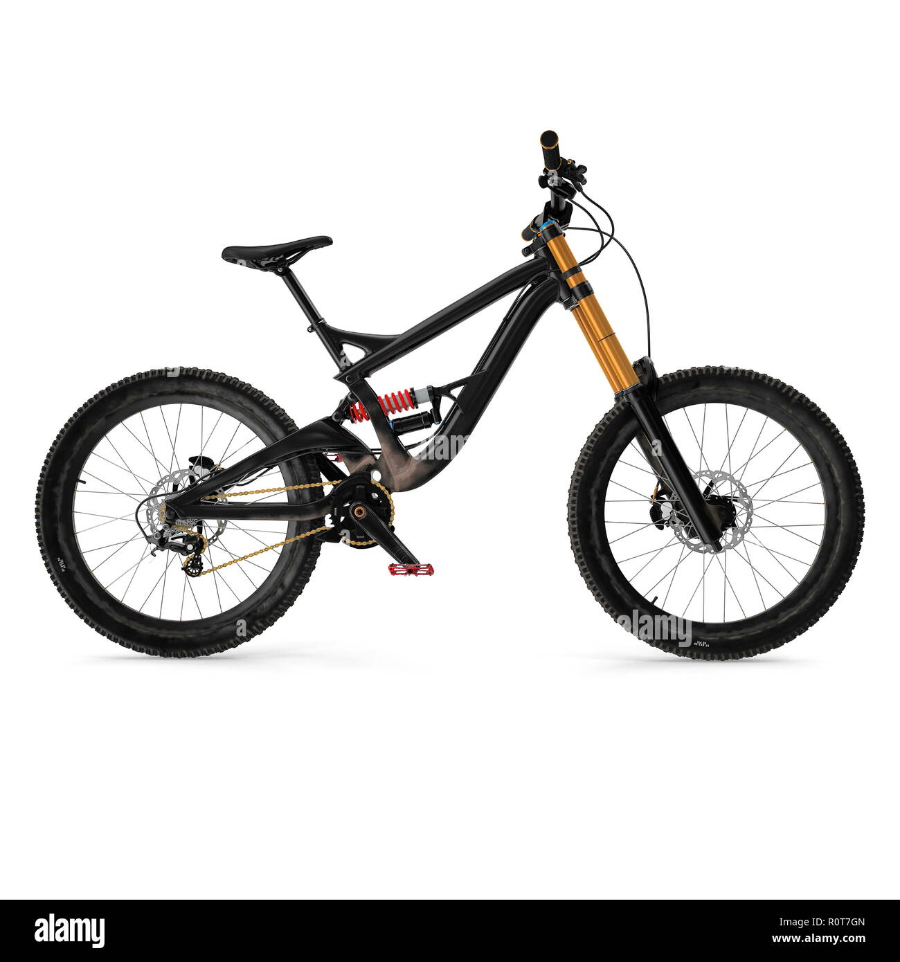 Sports bike isolated on a white. Side view. 3D illustration Stock Photo ...