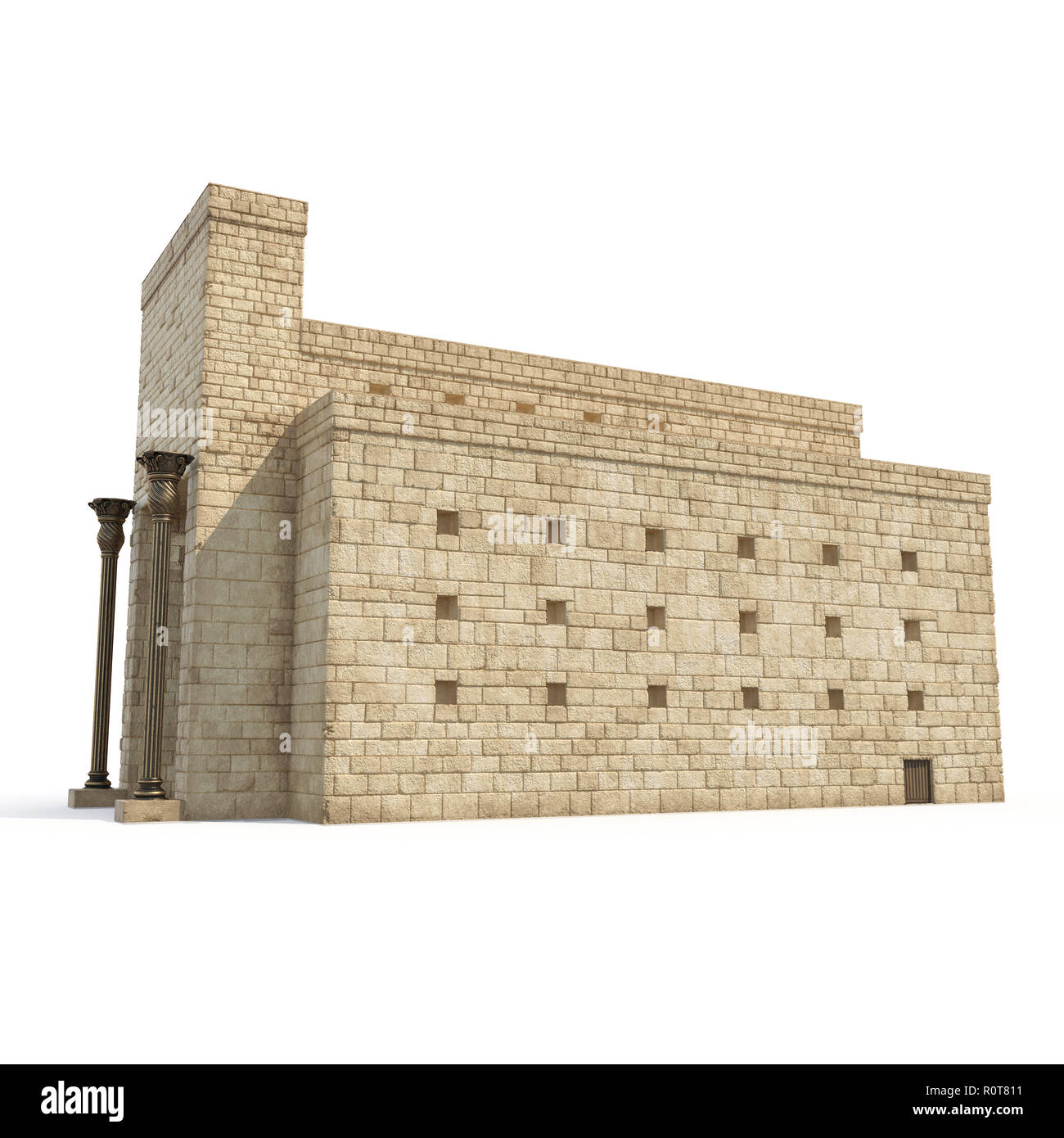 King Solomon's temple Beit HaMikdash in hebrew name on white. 3D ...