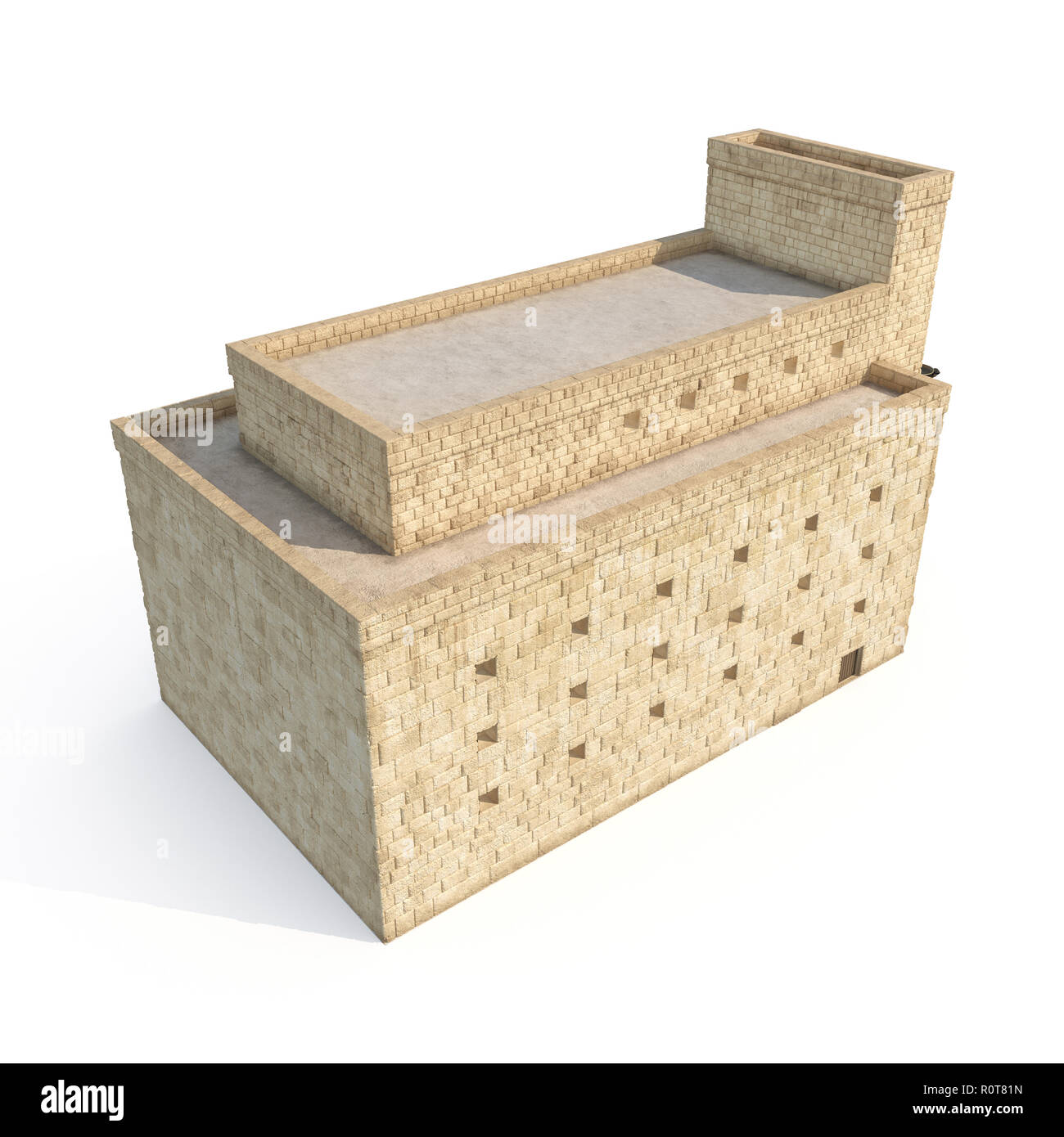 King Solomon's temple Beit HaMikdash in hebrew name on white. 3D ...