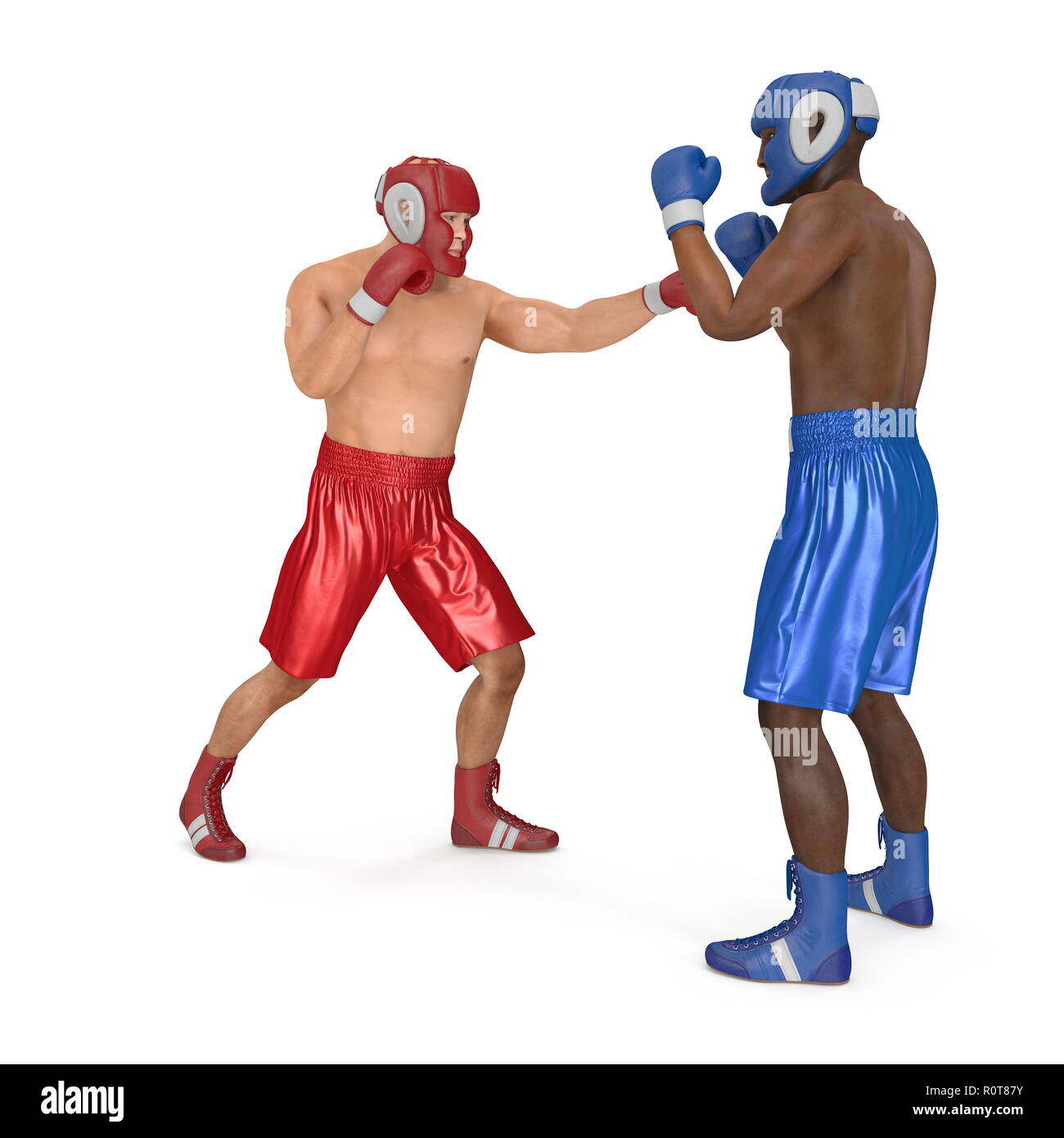 Two men boxing helmet Cut Out Stock Images & Pictures - Alamy