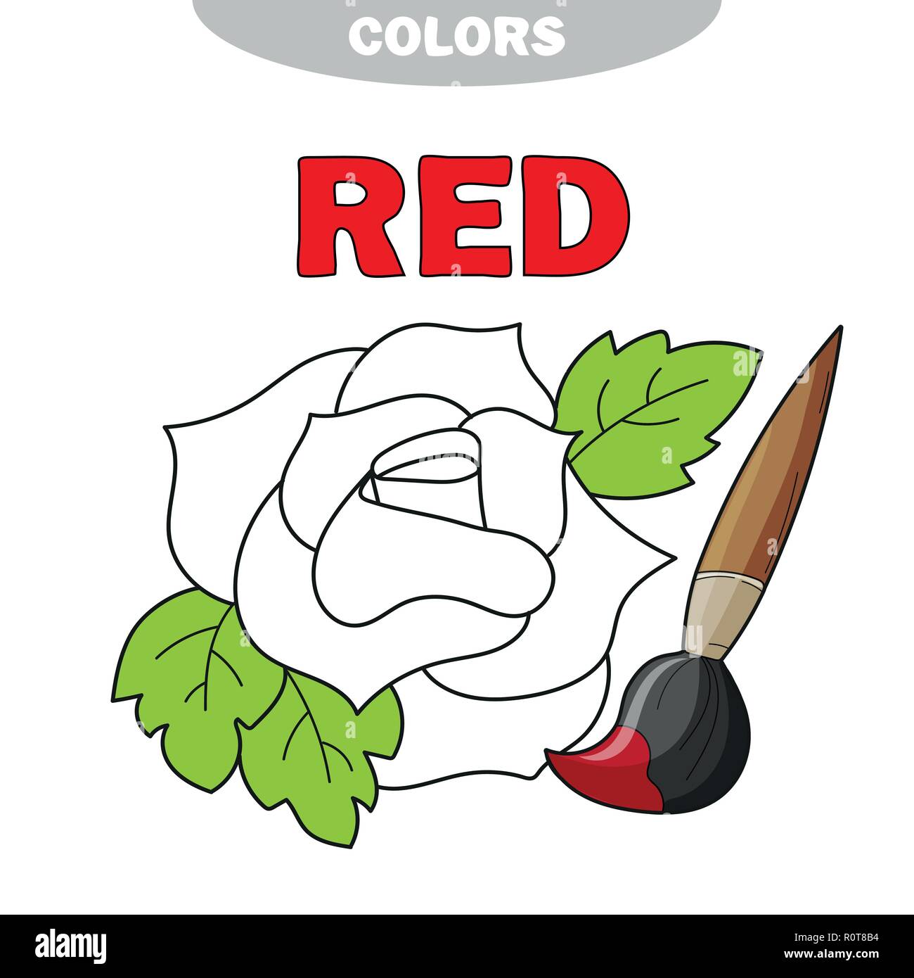Red. Learn the color. Education set. Illustration of primary colors ...