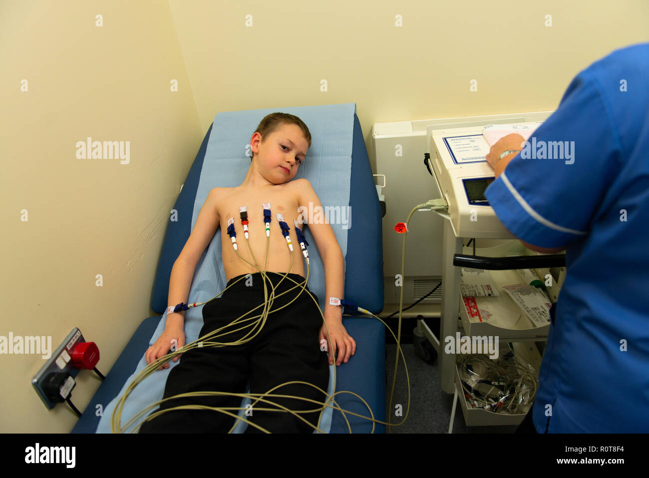 A little boy with ADHD, Autism, Aspergers Syndrome having an ECG ...
