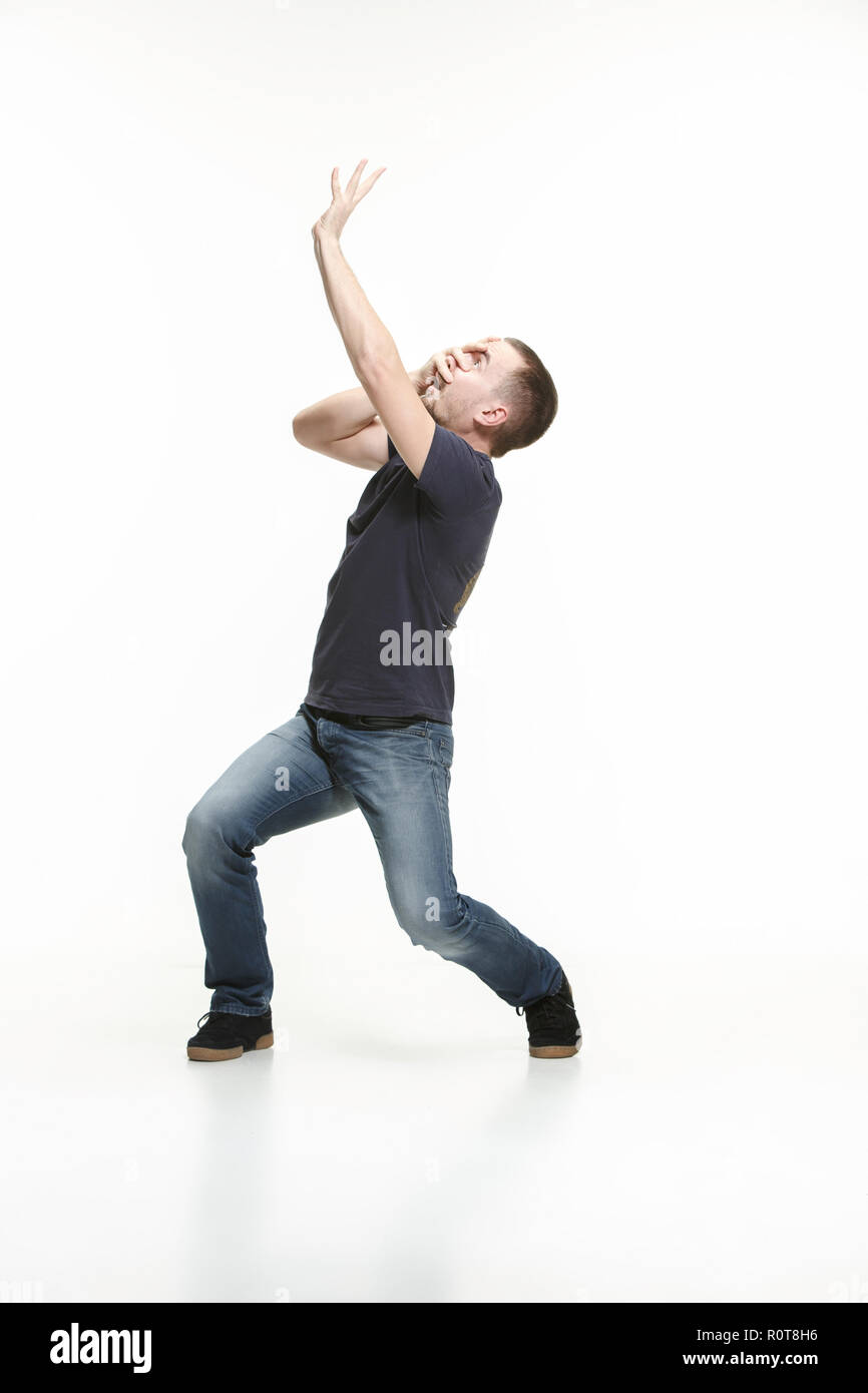 Man hiding face scared hi-res stock photography and images - Alamy