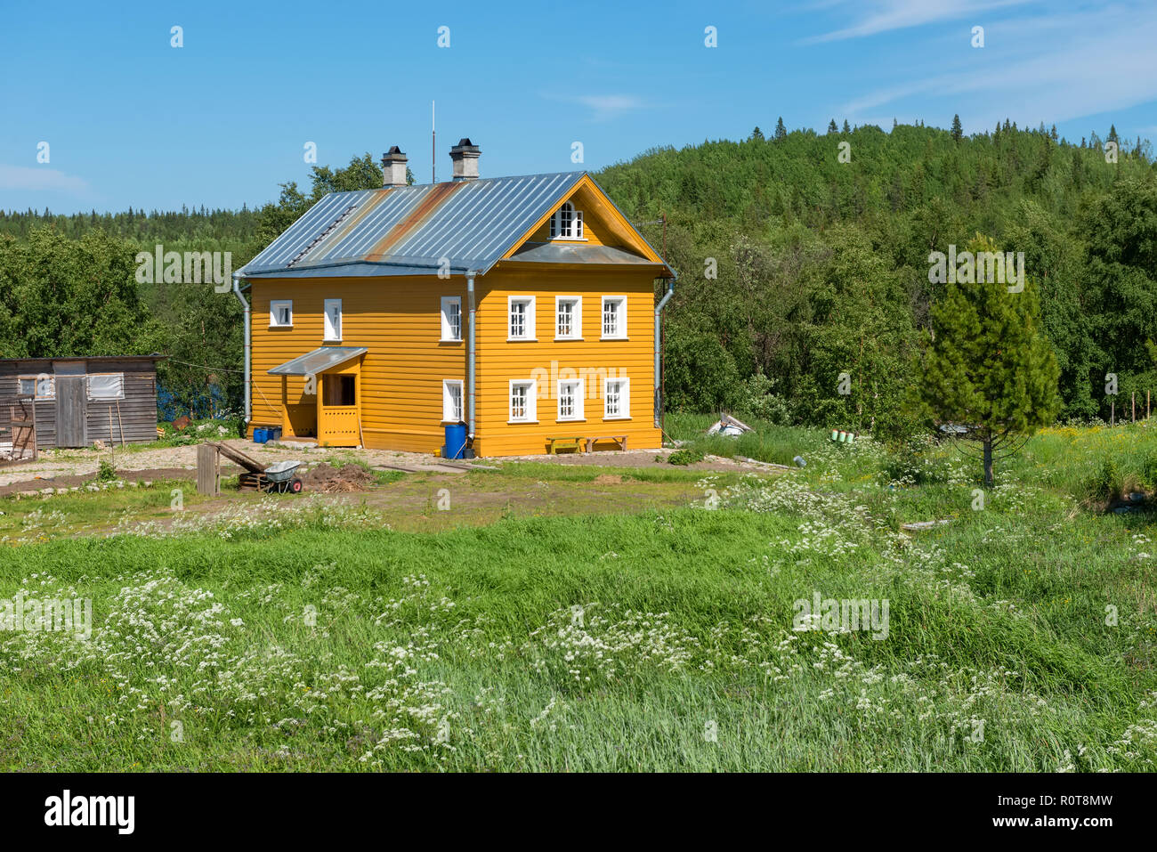 Residential building and boulder bath Holy Trinity Anzersky monastery ...