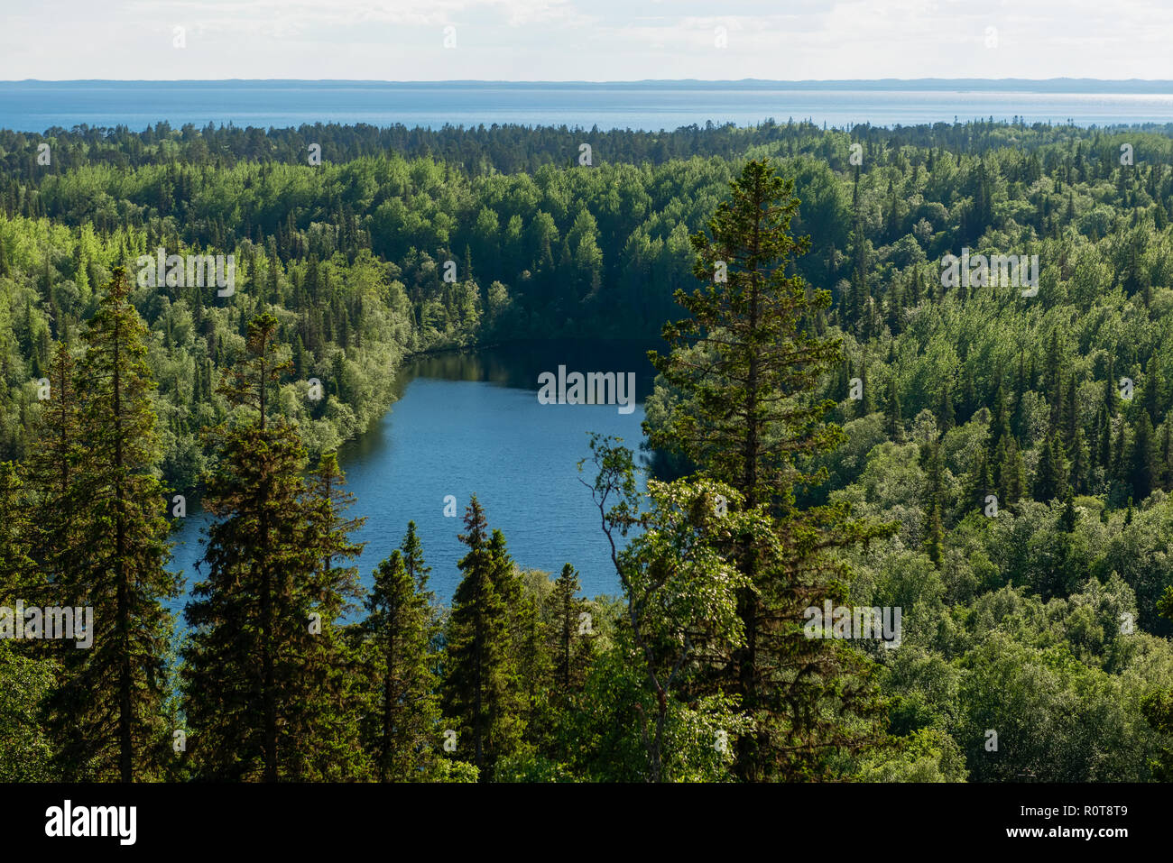 View of the island of Anzersky and the White Sea from Mount Calvary on ...