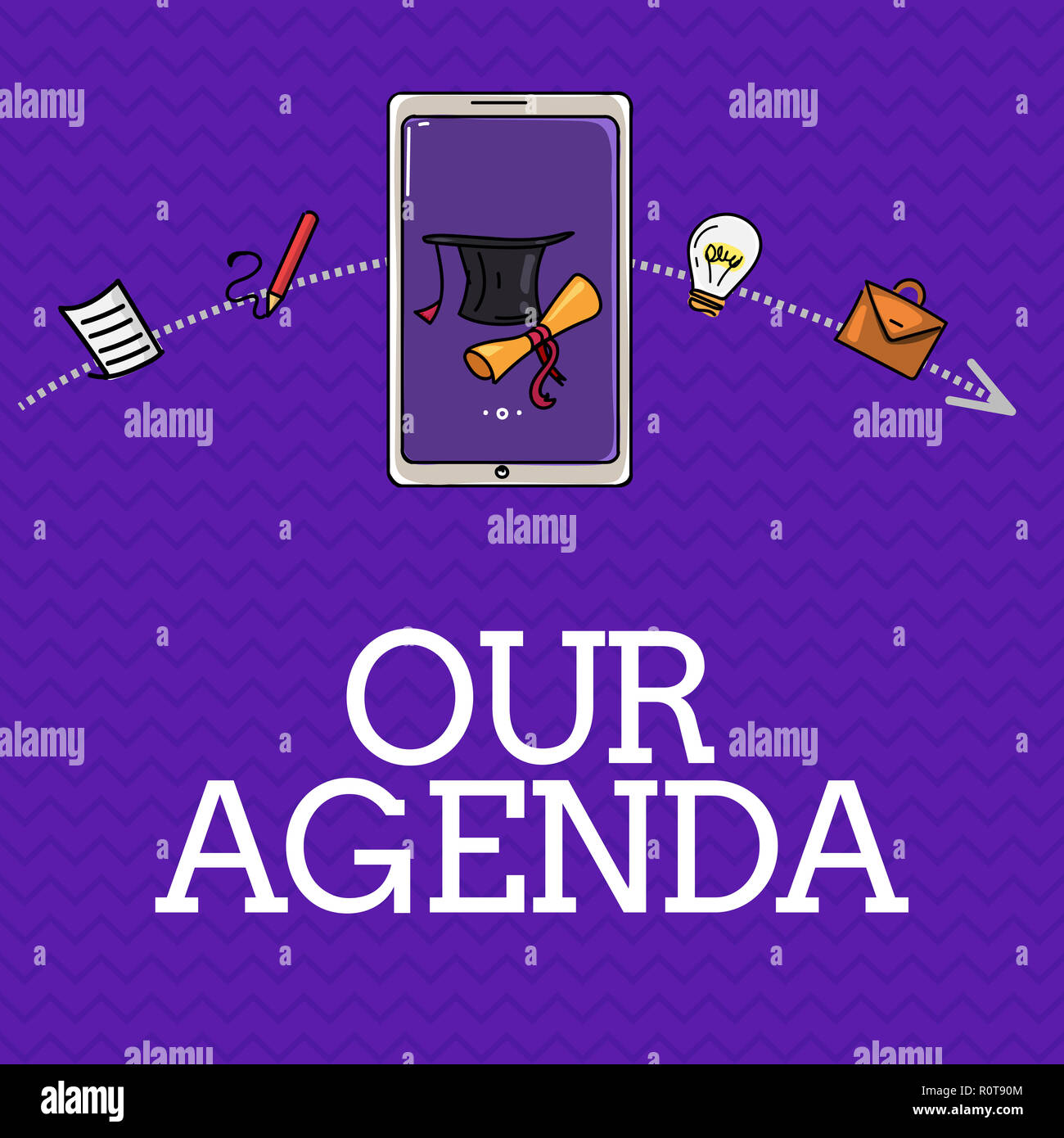 Handwriting text Our Agenda. Concept meaning Personal schedule ...