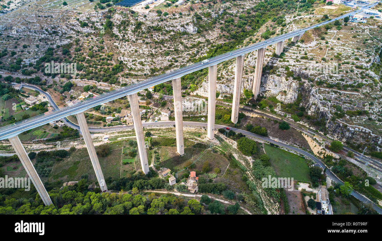 Modica Viaduct. One of Italy’s earliest and highest viaducts. Sicily ...