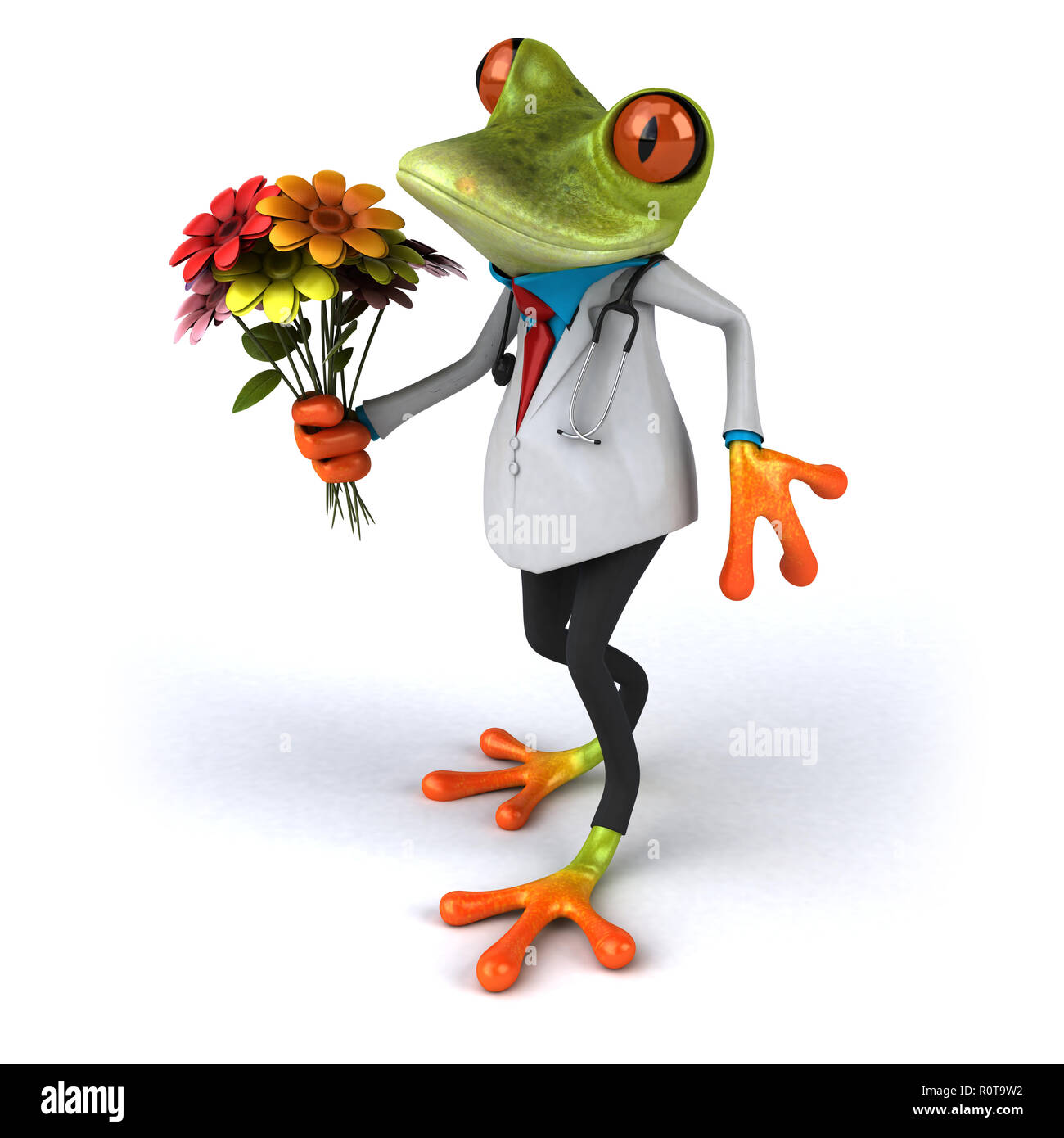 Fun frog - 3D Illustration Stock Photo - Alamy