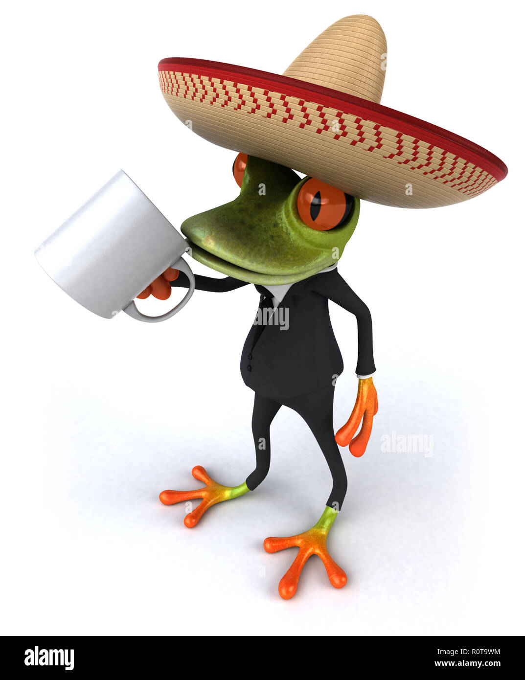 Fun frog - 3D Illustration Stock Photo - Alamy