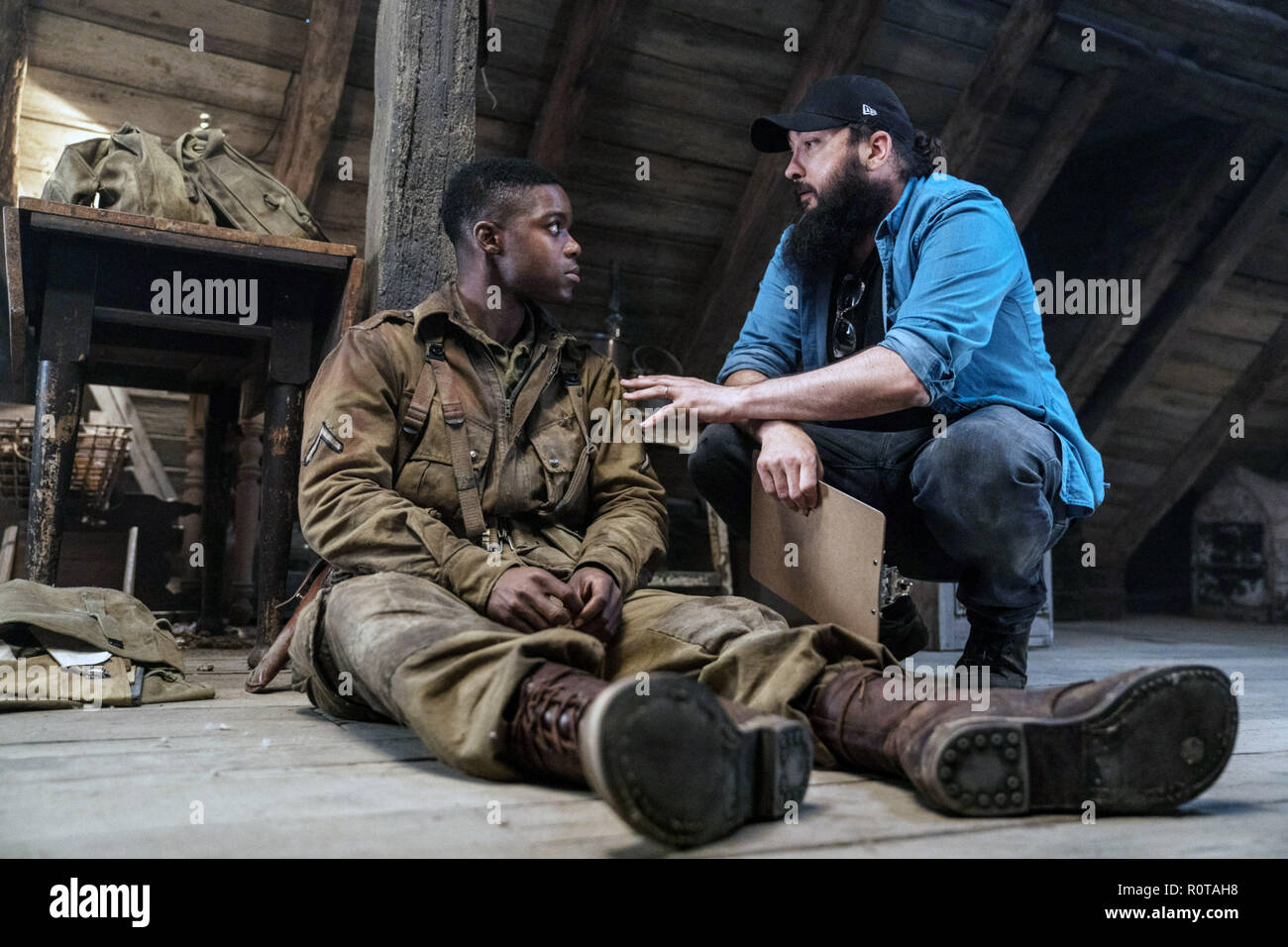 OVERLORD, from left: Jovan Adepo, director Julius Avery, on set, 2018 ...