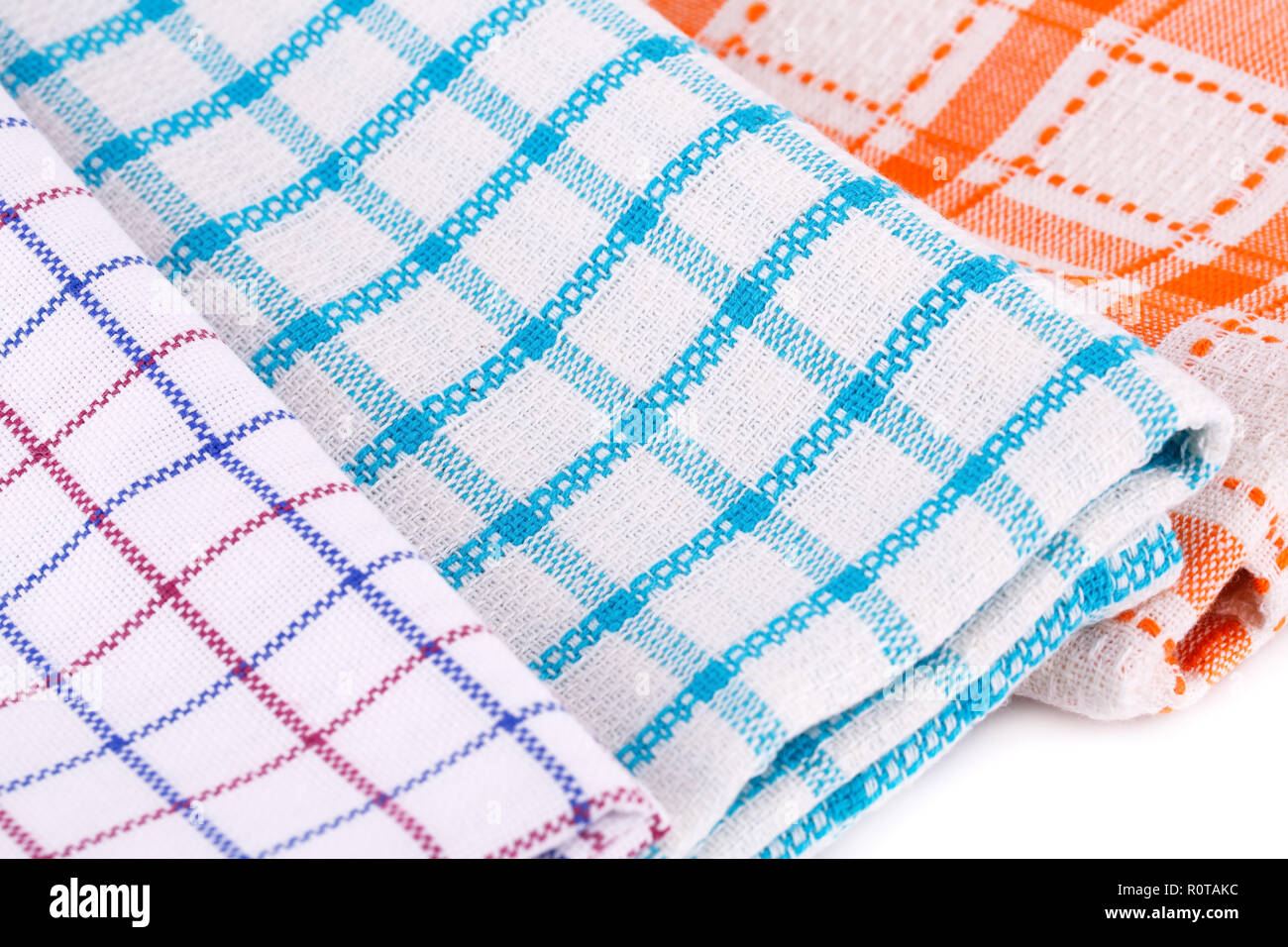 Colorful kitchen towels closeup picture Stock Photo - Alamy