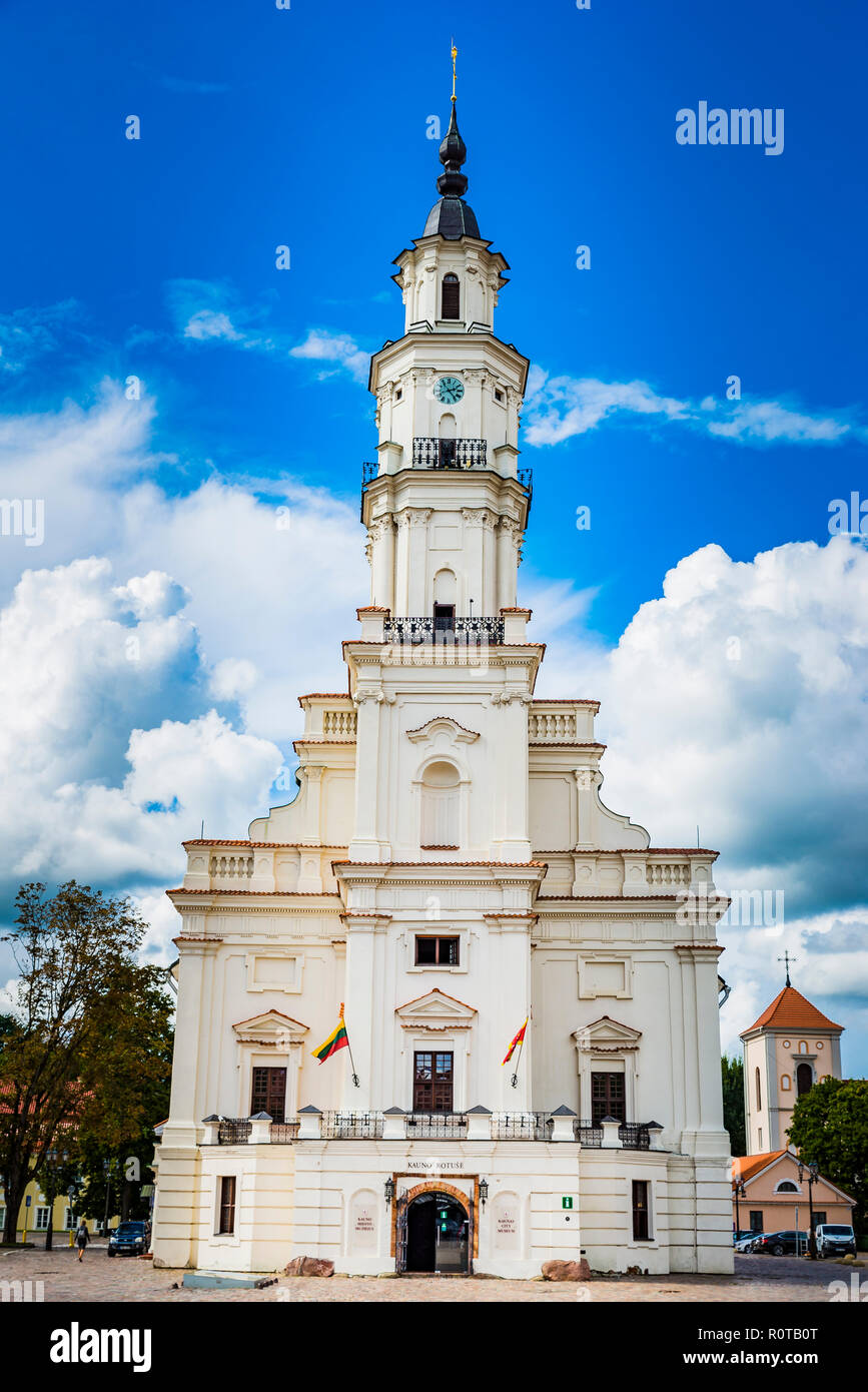 The Town Hall of Kaunas, also called the white swan. Kaunas, Kaunas ...
