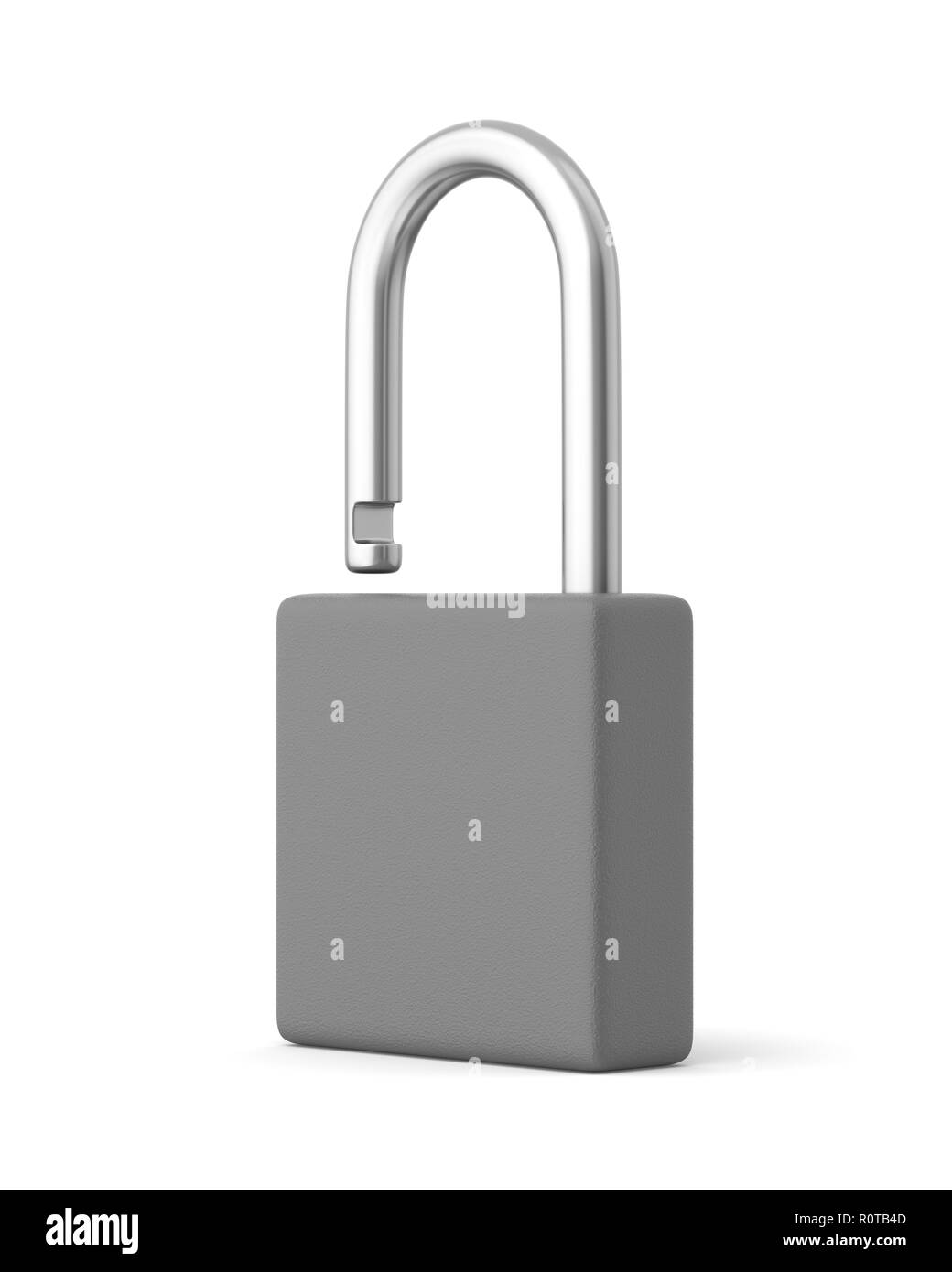 3d rendered grey metal padlock on a white background Stock Photo - Alamy