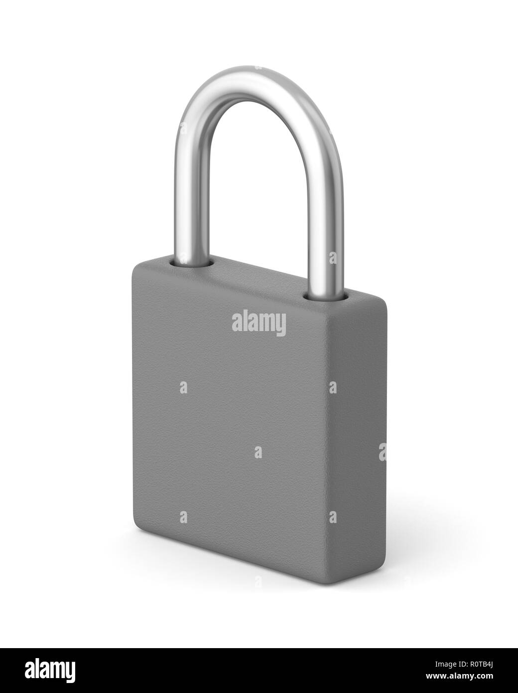 3d rendered grey metal padlock on a white background Stock Photo - Alamy