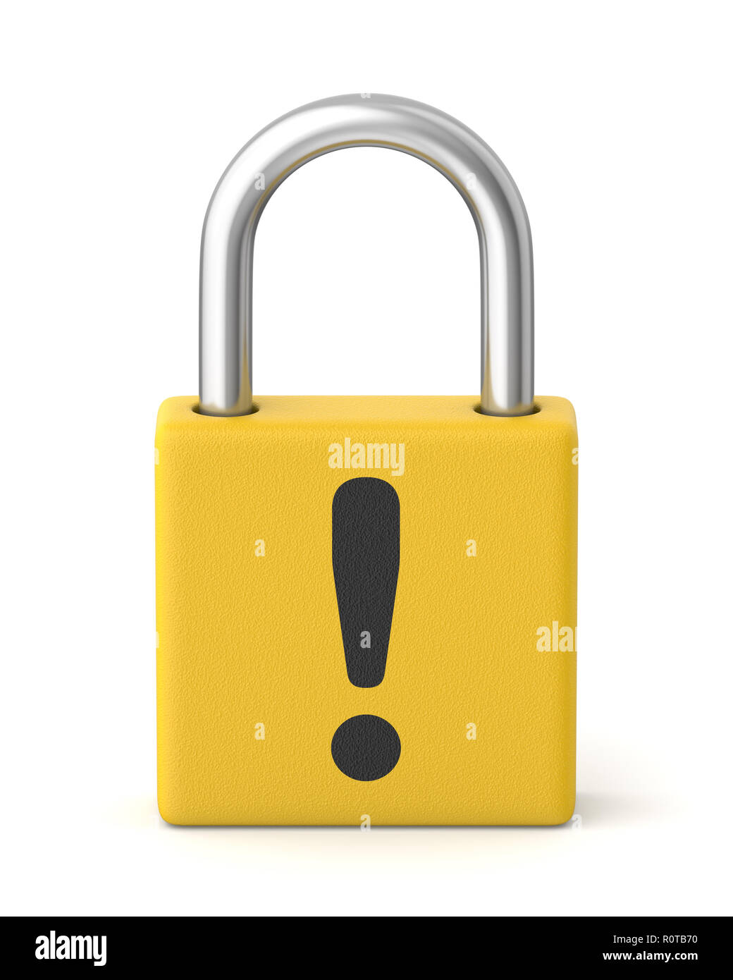 3d rendered yellow warning padlock on a white background Stock Photo ...