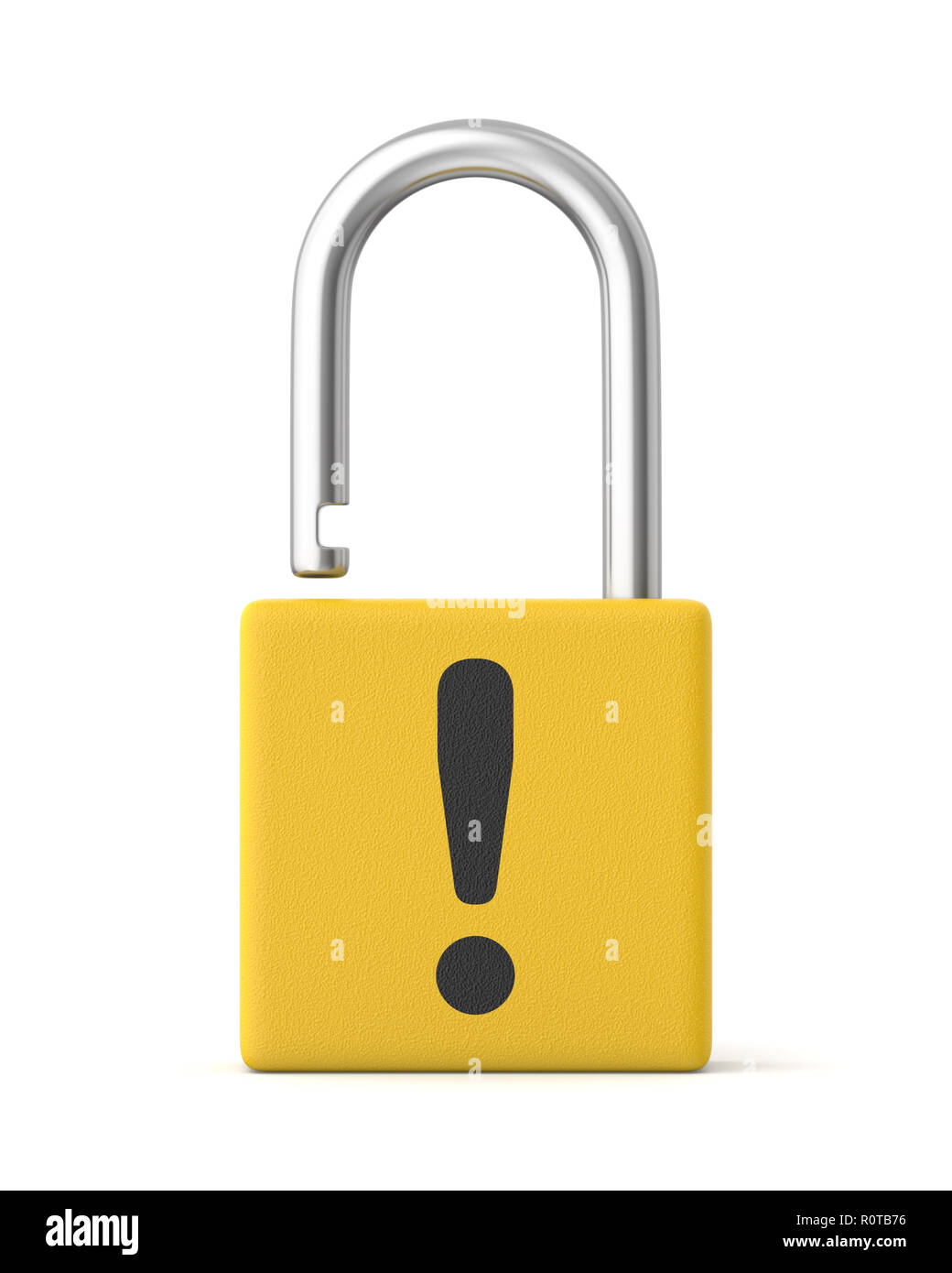 3d rendered yellow warning padlock on a white background Stock Photo ...