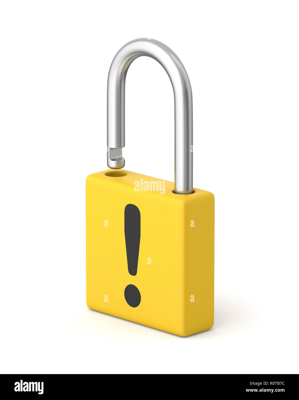 3d rendered yellow warning padlock on a white background Stock Photo ...
