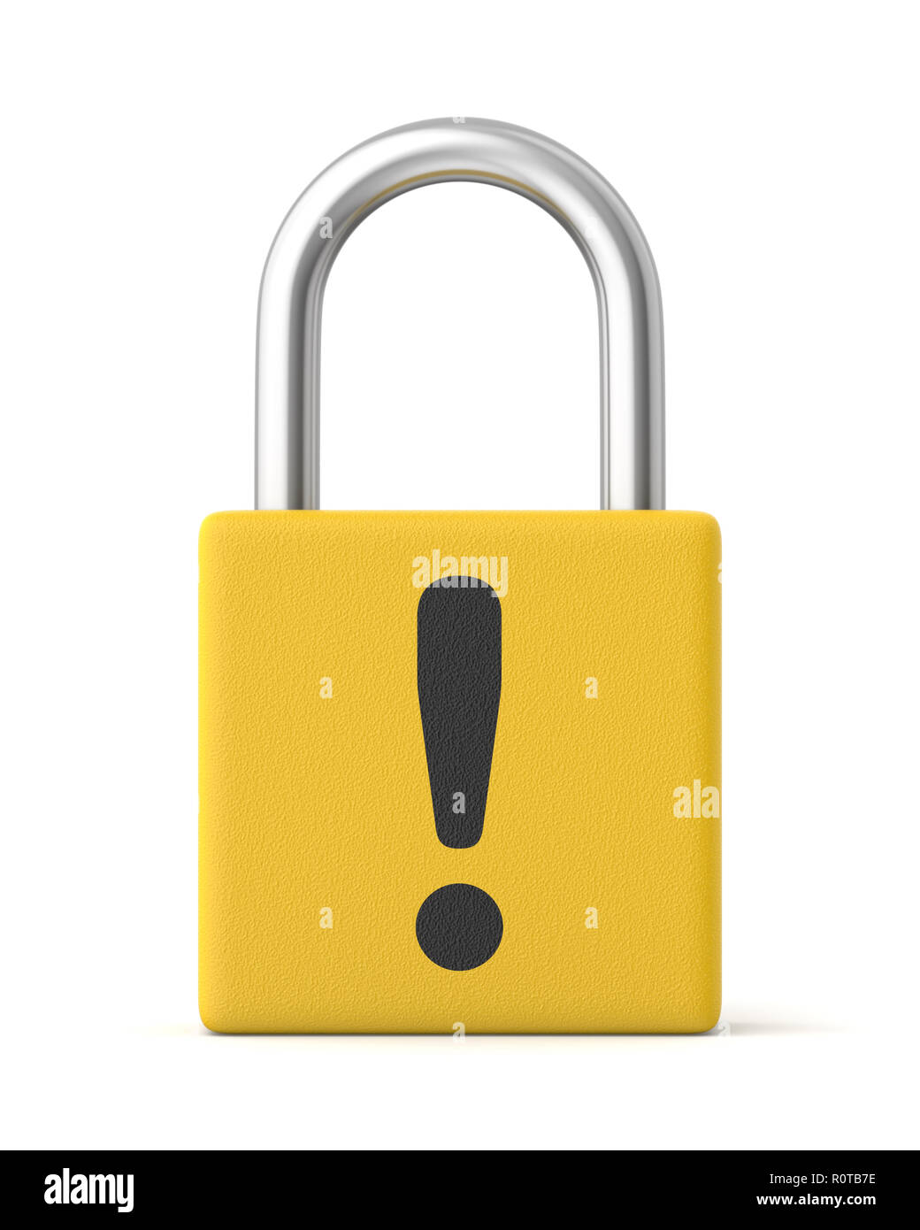 3d rendered yellow warning padlock on a white background Stock Photo ...