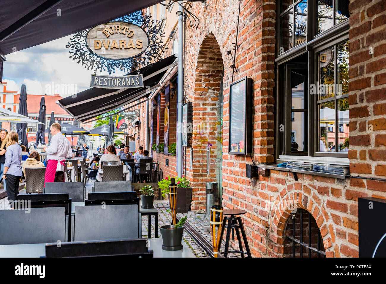 Cafes in the Kaunas Old Town. Kaunas, Kaunas County, Lithuania, Baltic ...