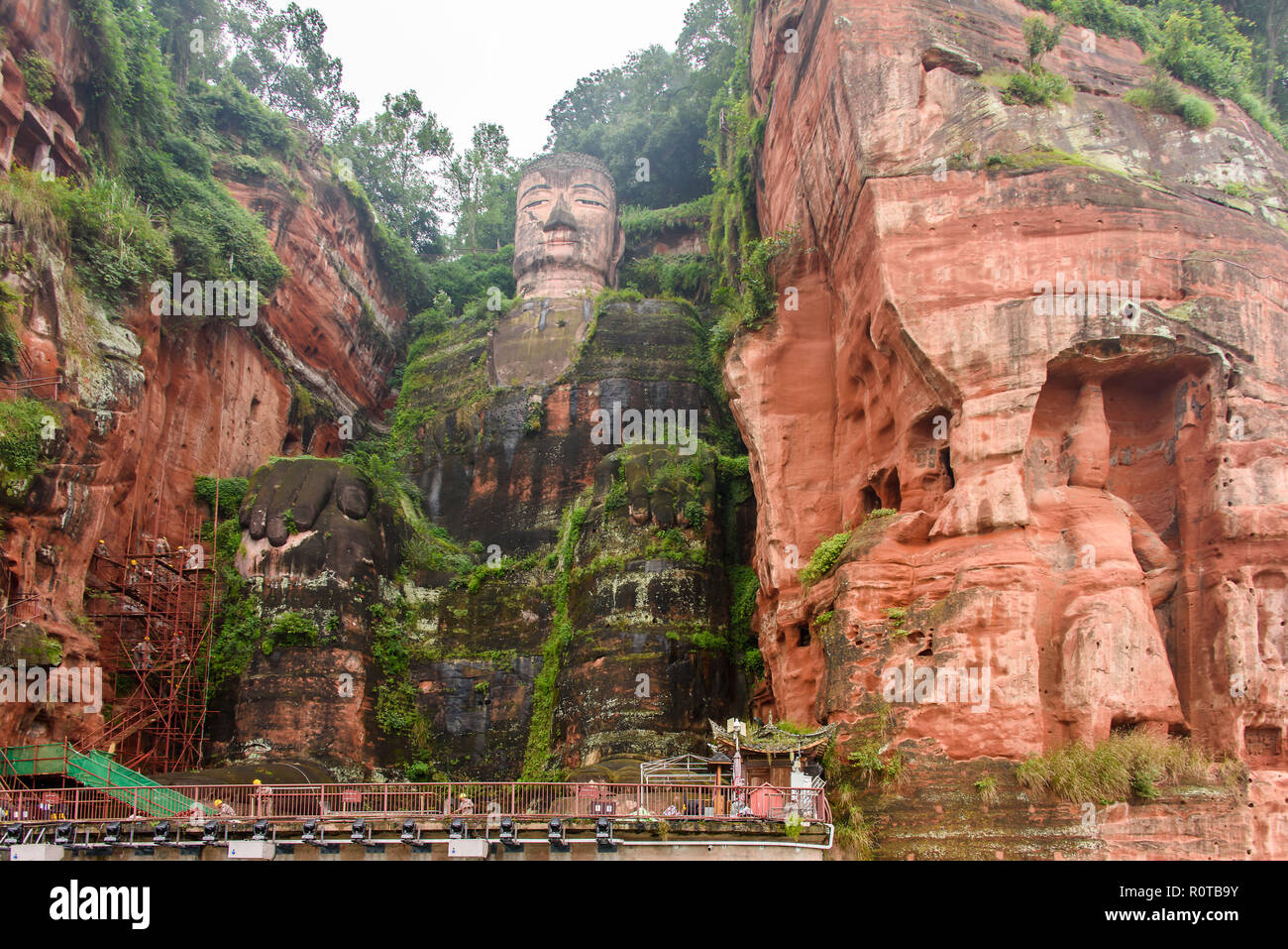 The statue of Big Buddha of Leshan, an Unesco World Heritage Site Stock ...