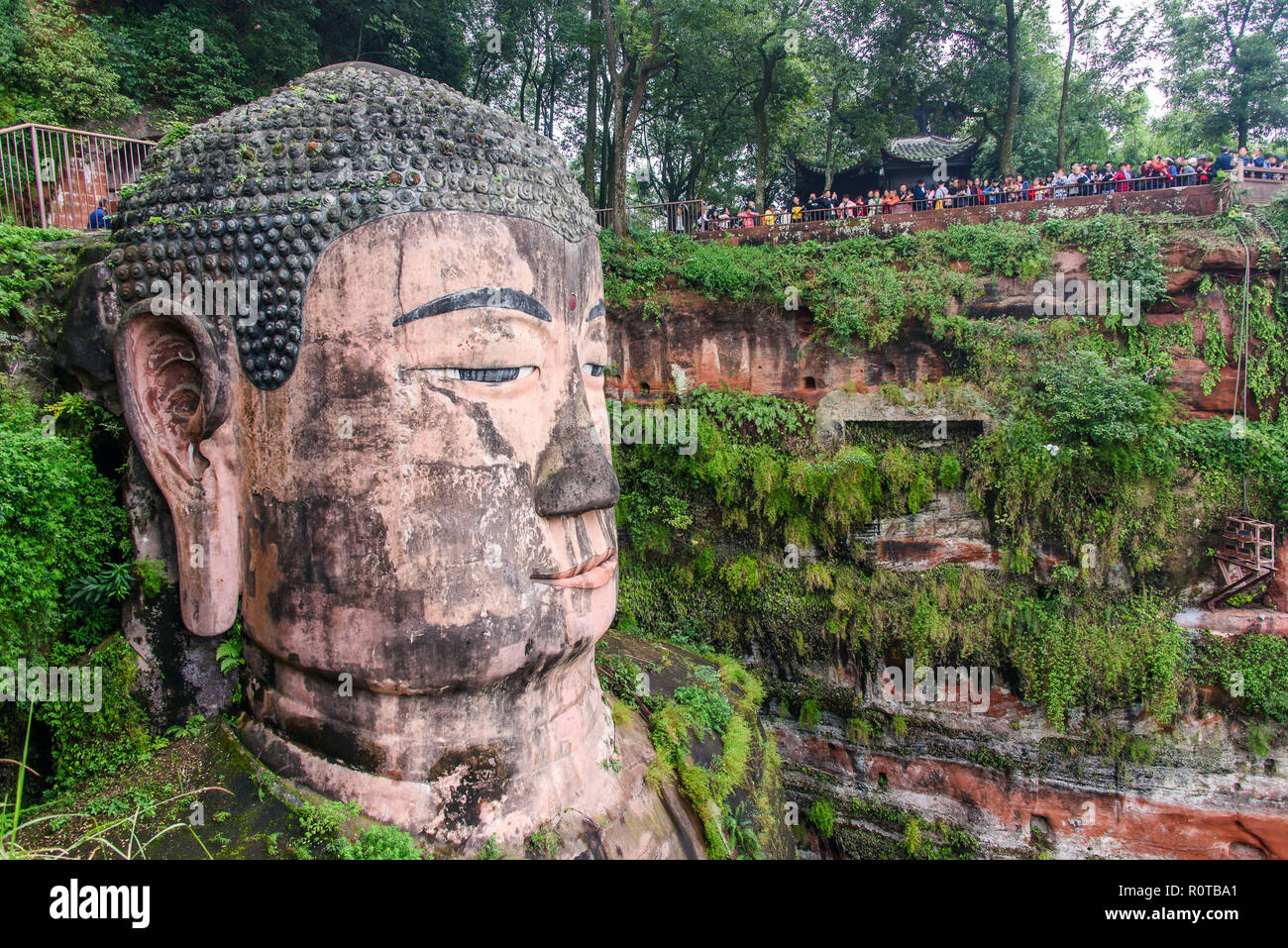 The statue of Big Buddha of Leshan, an Unesco World Heritage Site Stock ...