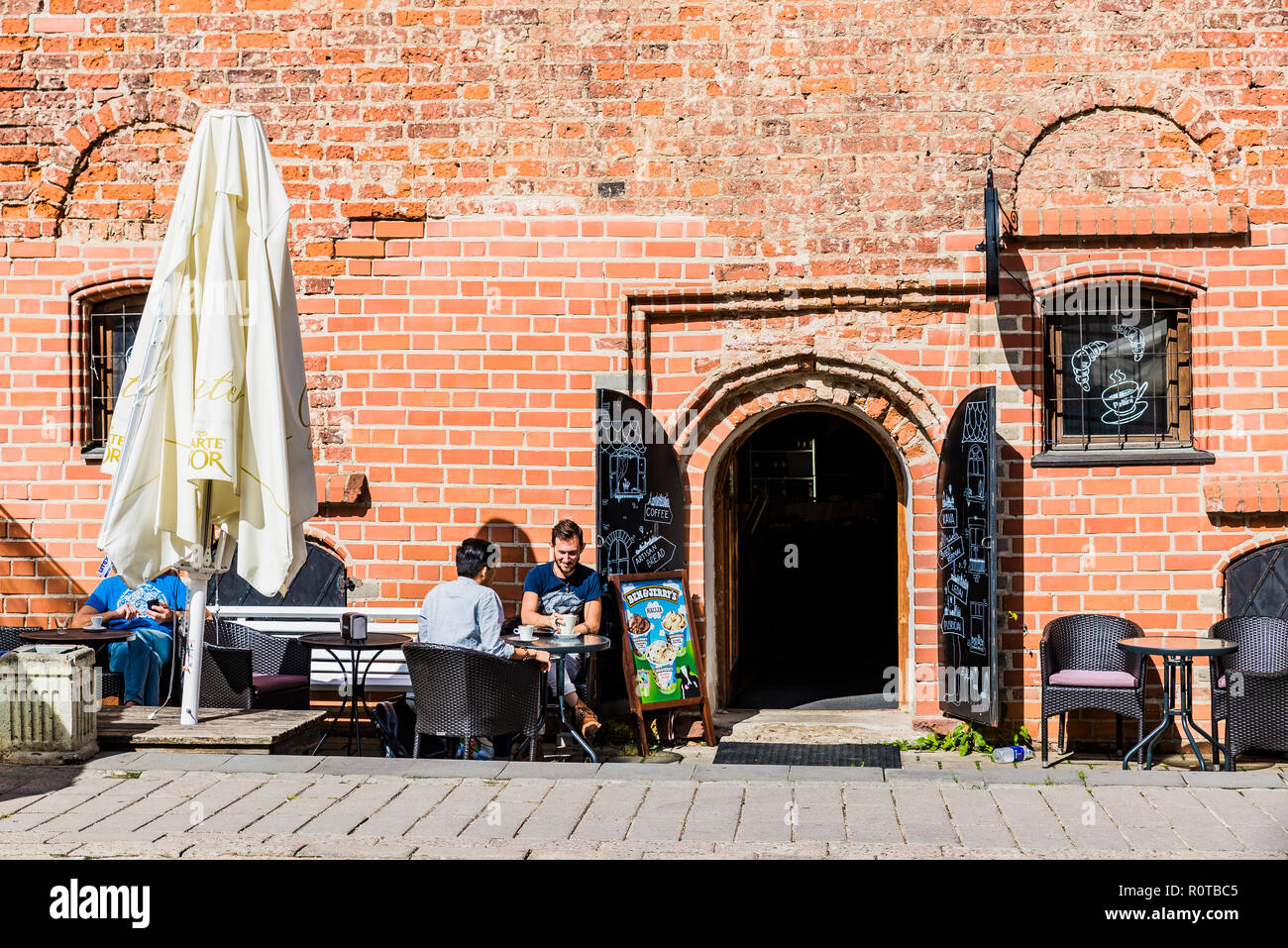Cafes in the Kaunas Old Town. Kaunas, Kaunas County, Lithuania, Baltic ...
