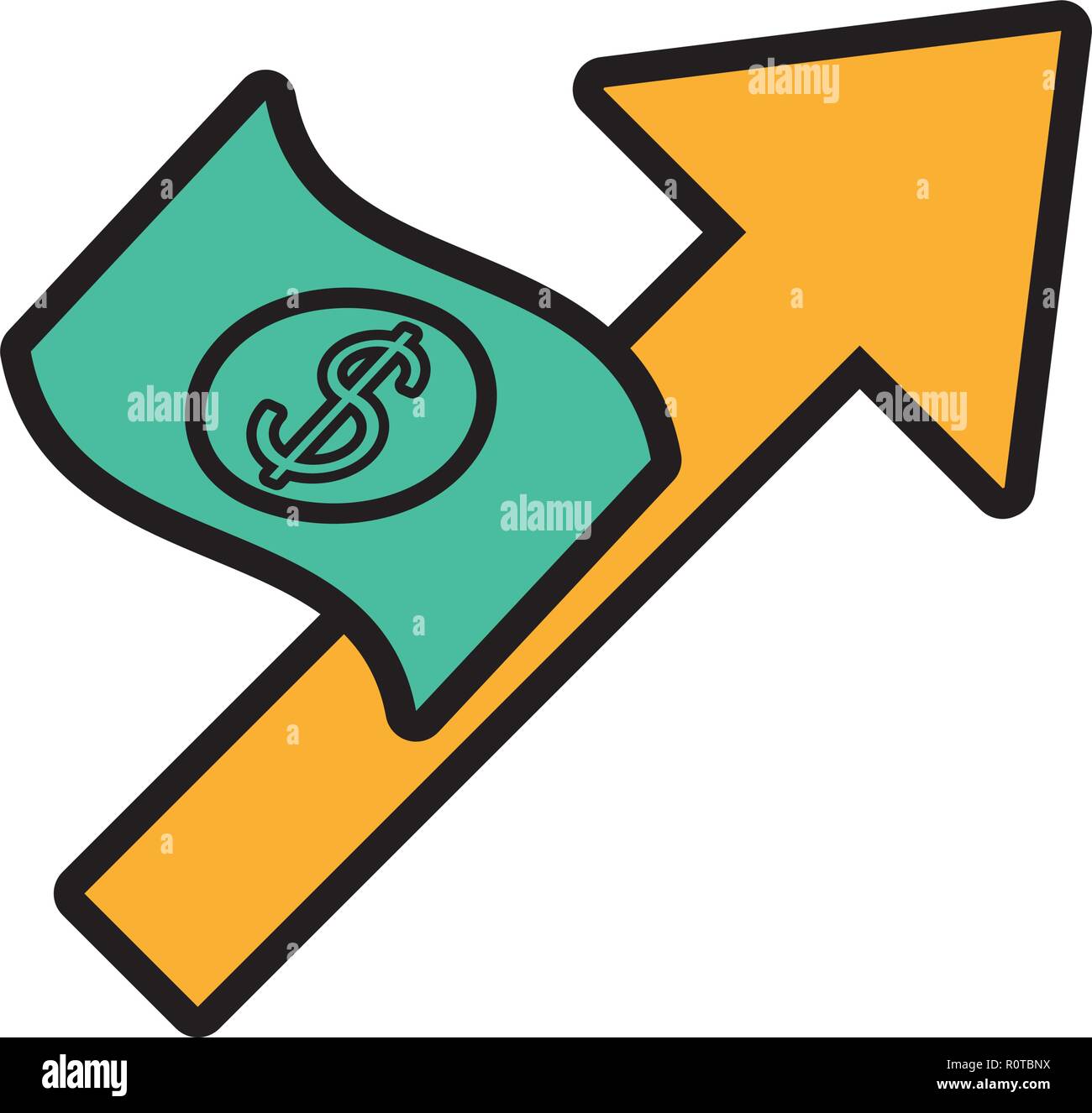 bill dollar money with arrow up vector illustration design Stock Vector ...