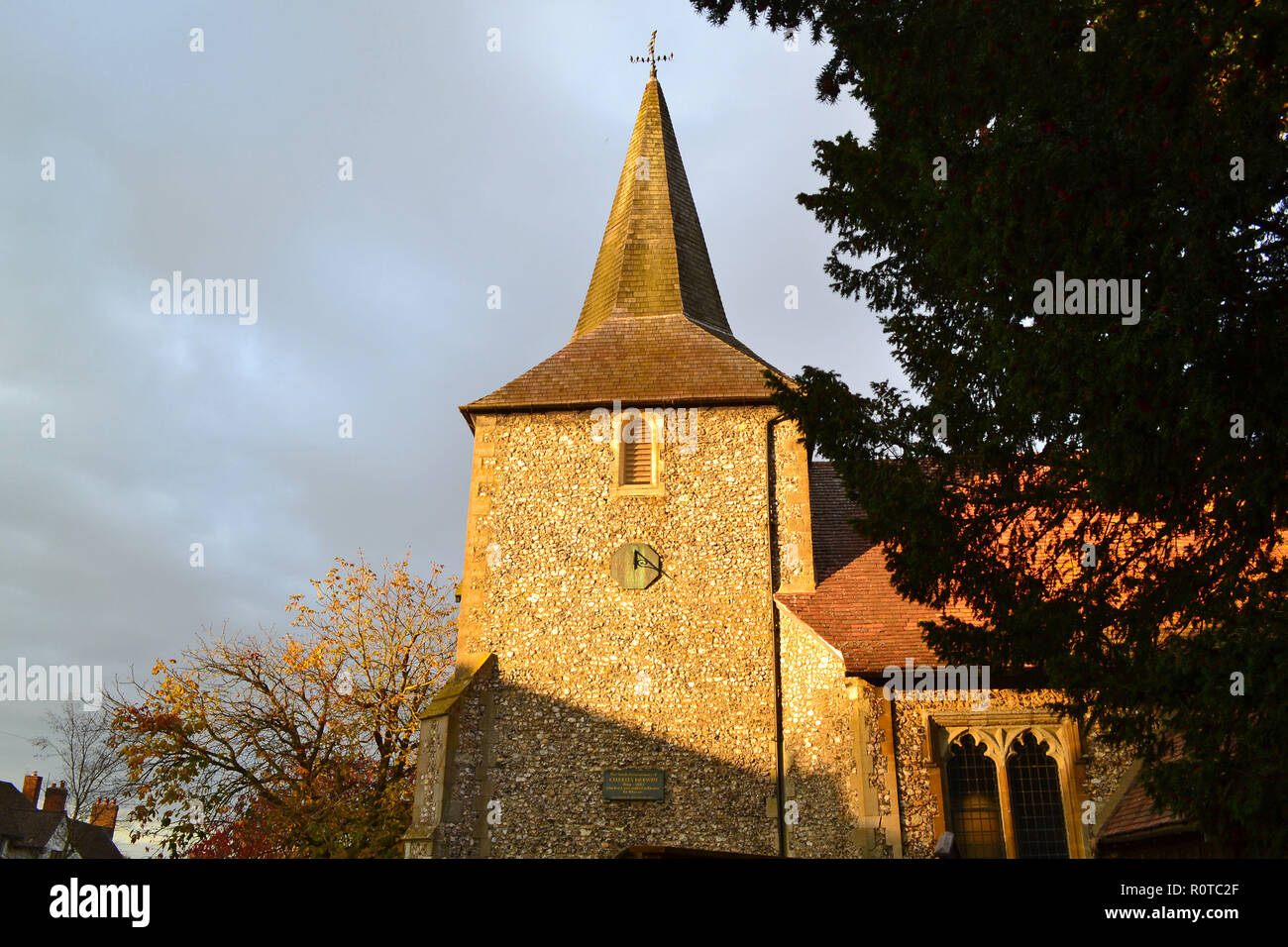 St Mary's church in the village of Downe, Kent, England. Charles Darwin ...