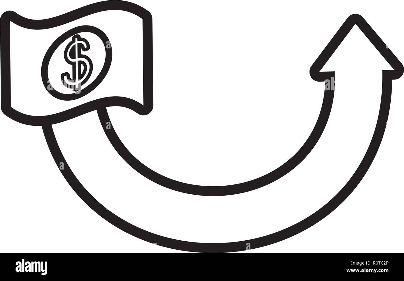 bill dollar money with arrow up vector illustration design Stock Vector ...