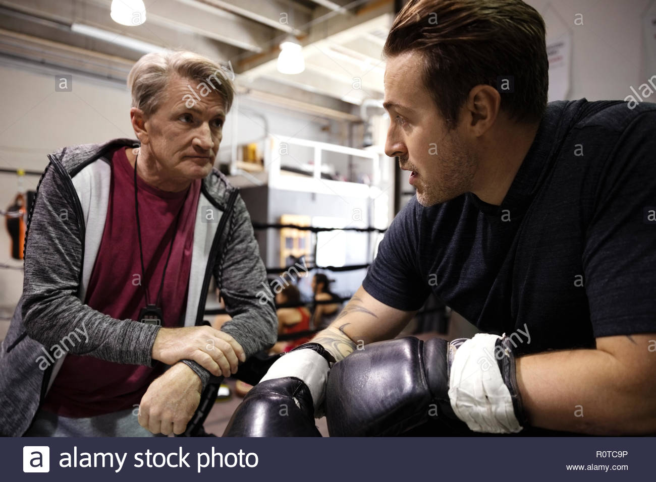Trainer talking to boxer hi-res stock photography and images - Alamy