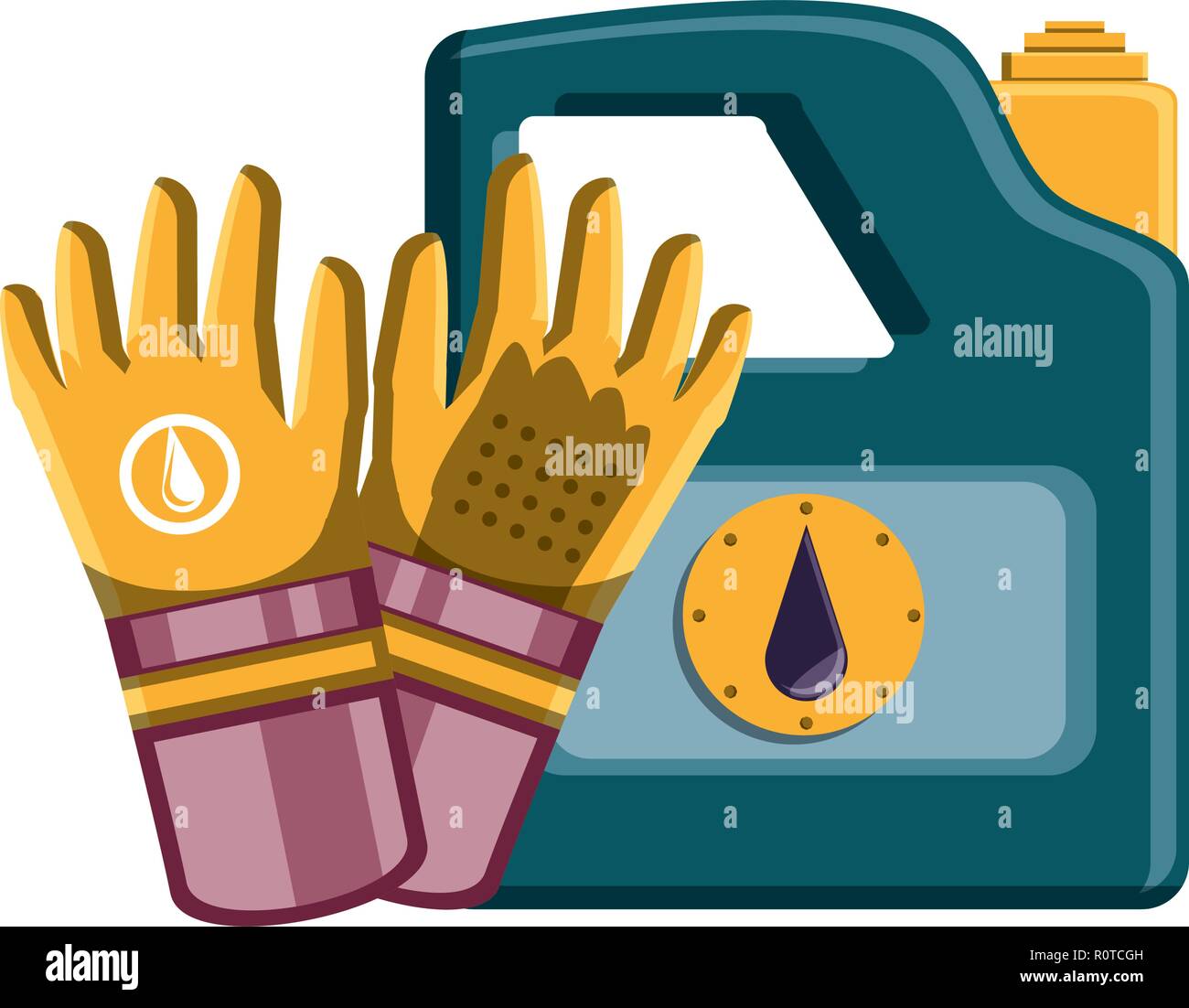 gallon of gasoline with gloves vector illustration design Stock Vector ...