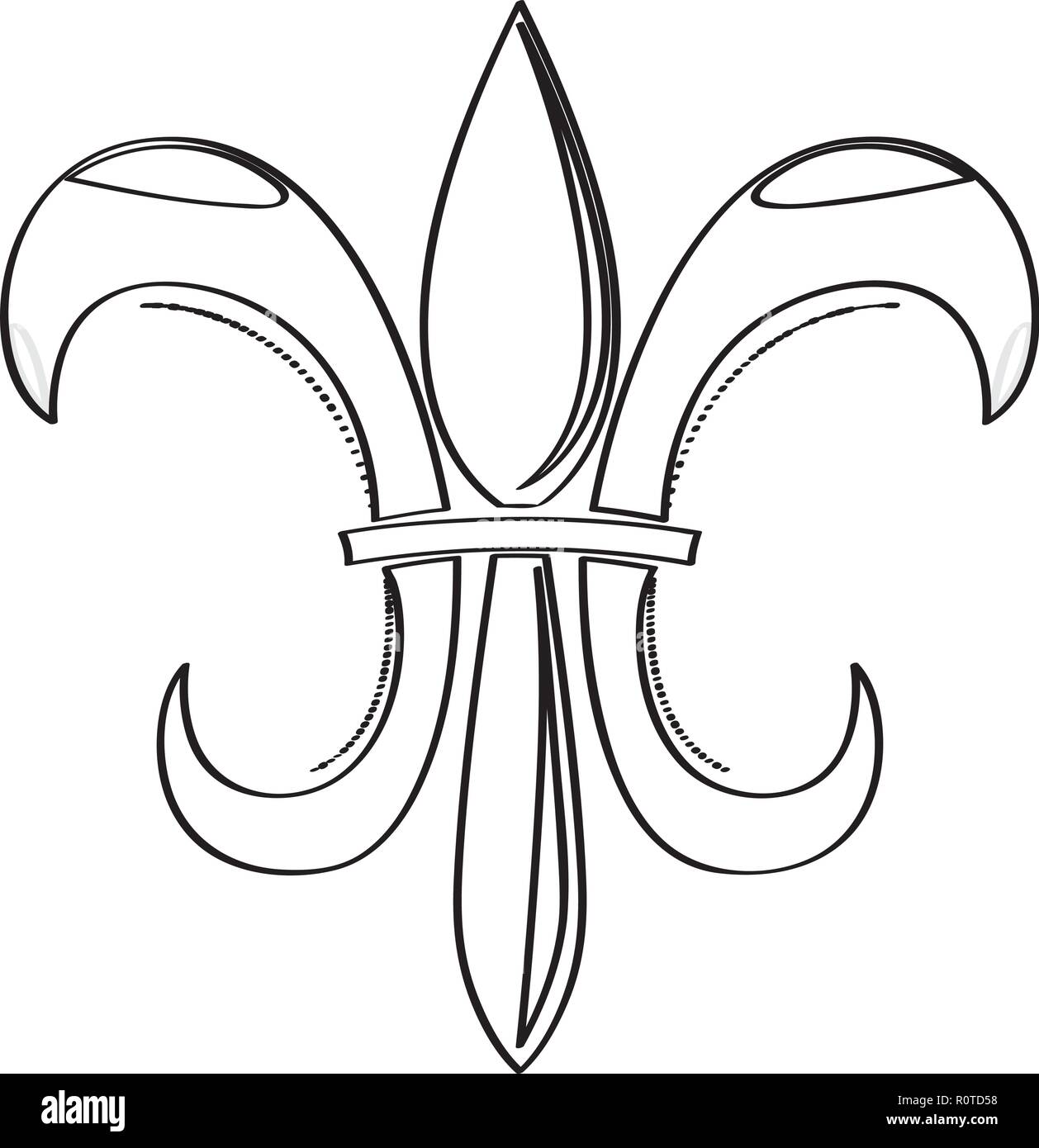 Flor De Lis Outline