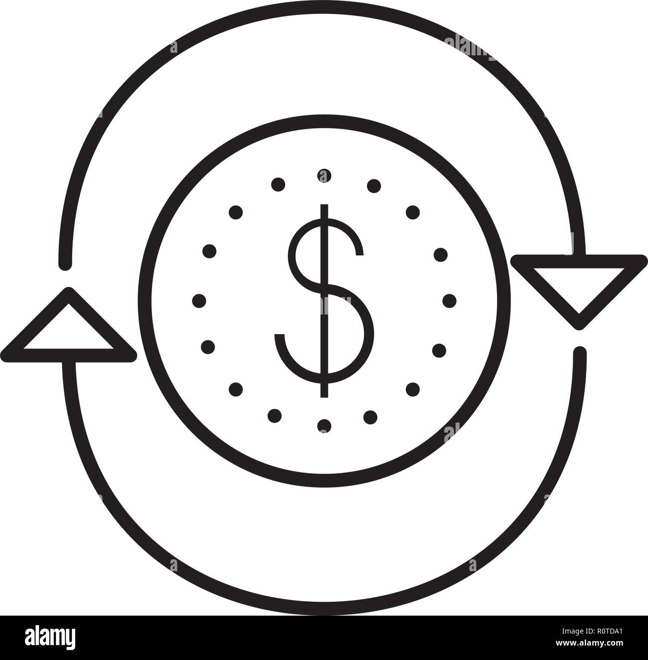 coin dollar with arrows in circle vector illustration design Stock ...