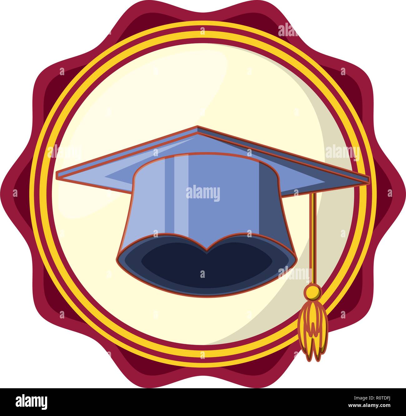 seal stamp with hat graduation vector illustration design Stock Vector ...