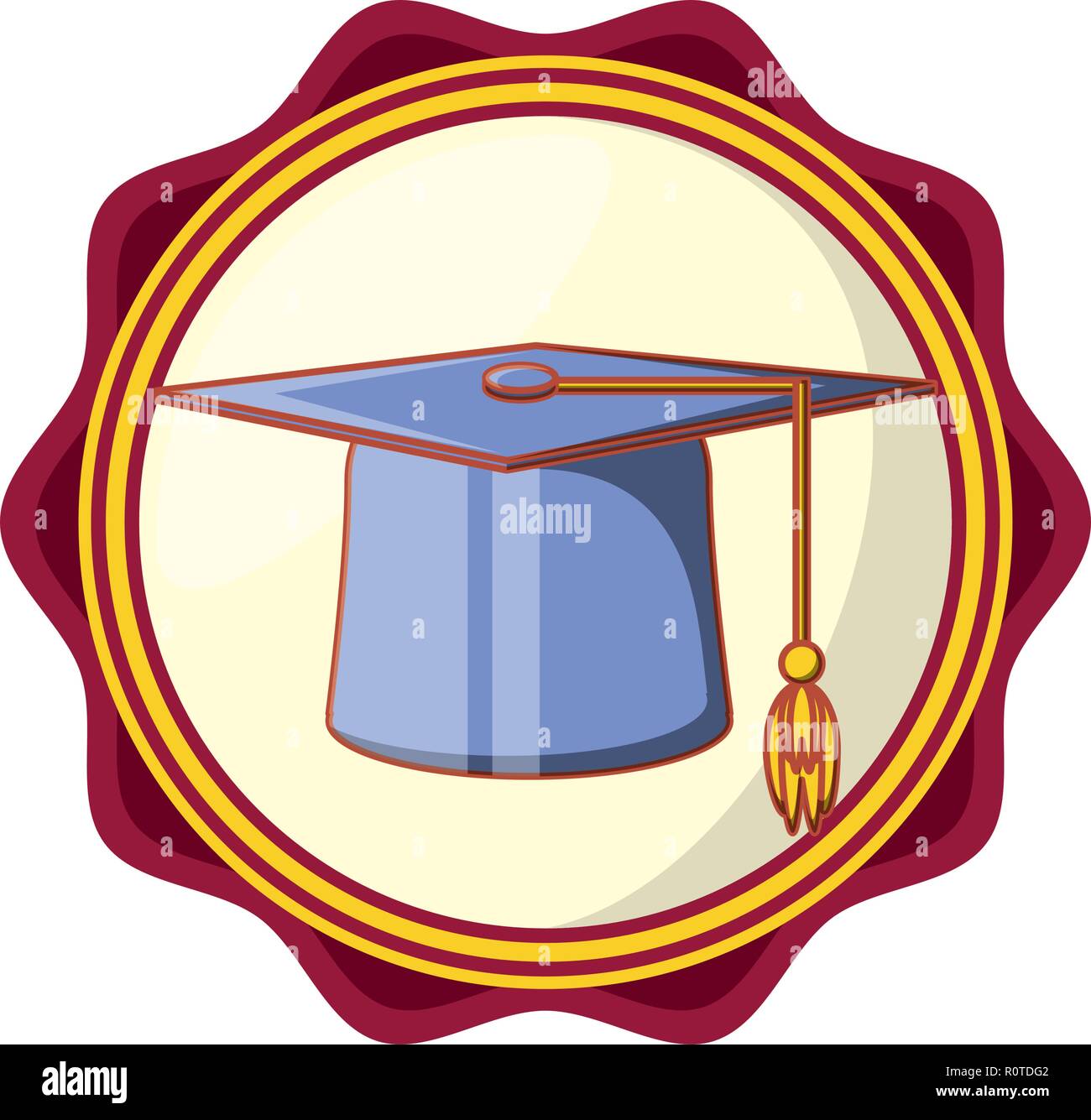 seal stamp with hat graduation vector illustration design Stock Vector ...
