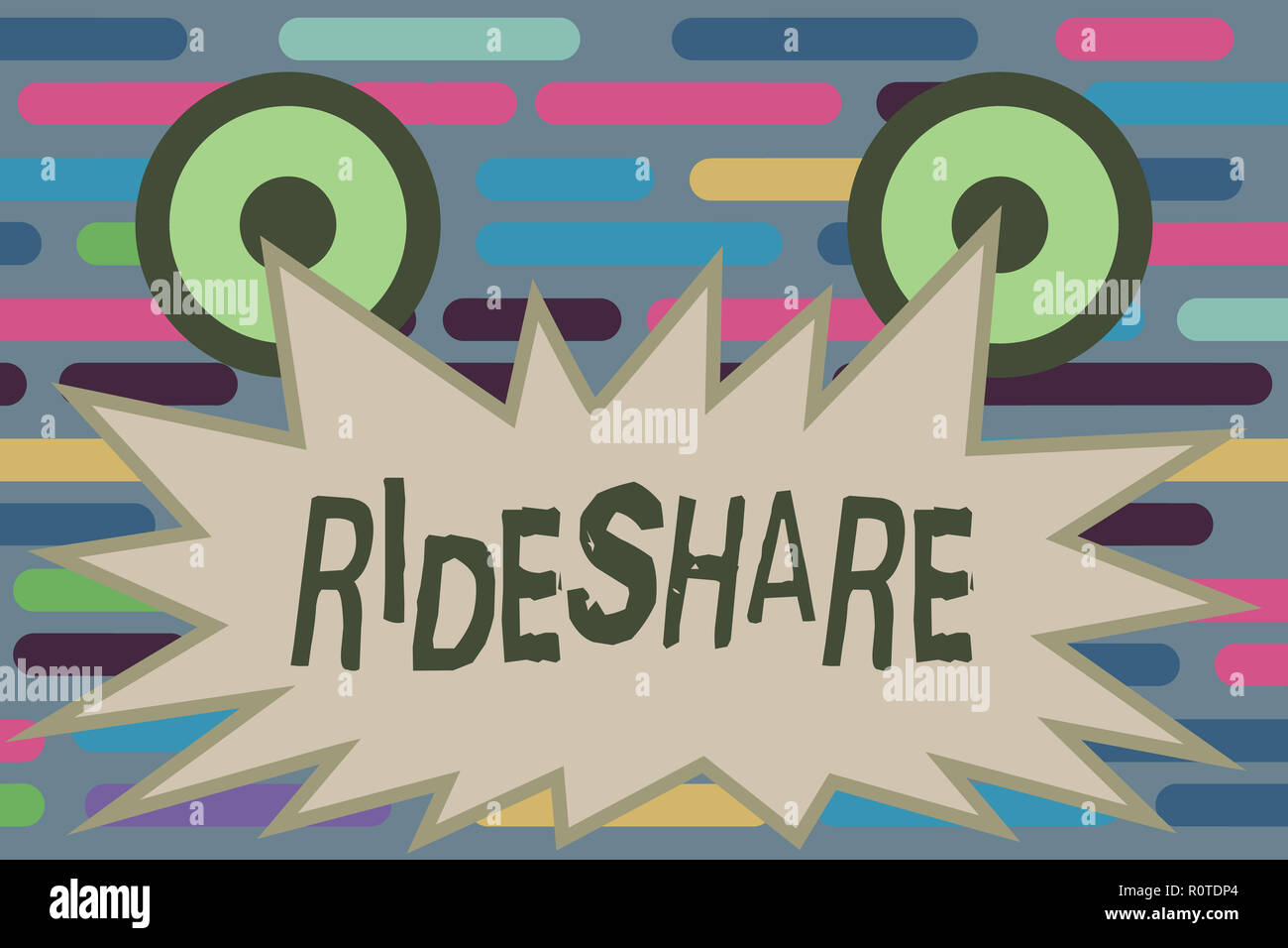 Text sign showing Rideshare. Conceptual photo Sharing rides or ...