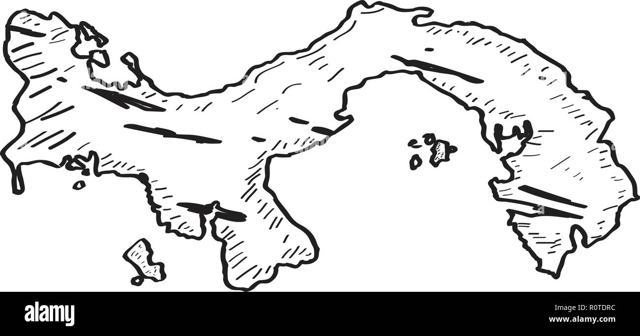 Sketch of a map of Panama Stock Vector Image & Art - Alamy