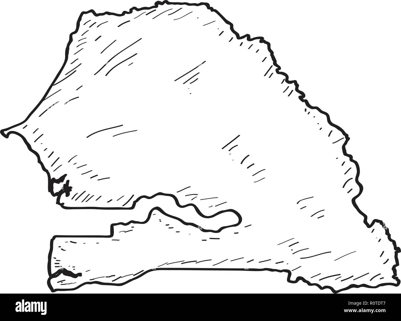 Sketch of a map of Senegal Stock Vector Image & Art - Alamy