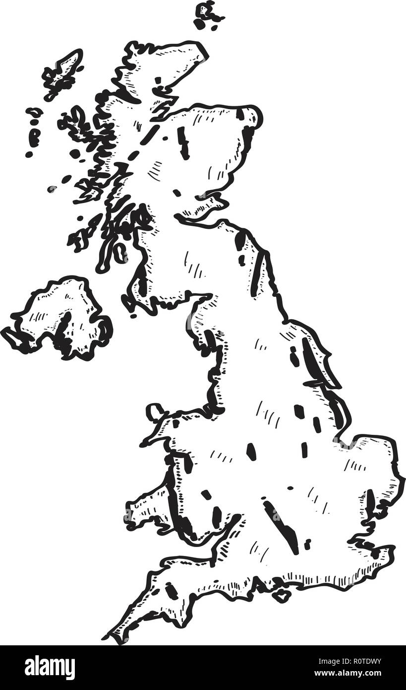 Sketch of a map of the United Kingdom Stock Vector Image & Art - Alamy