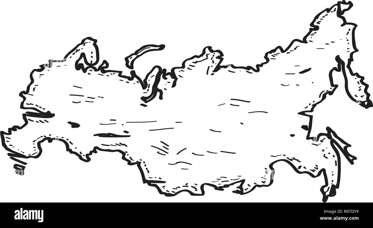 Sketch of a map of Russia Stock Vector Image & Art - Alamy