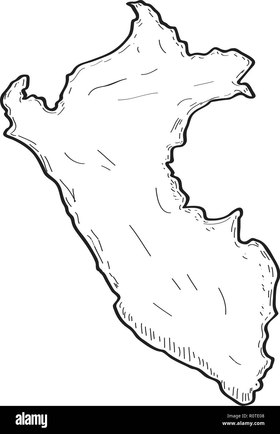 Detailed vector map peru Stock Vector Images - Alamy